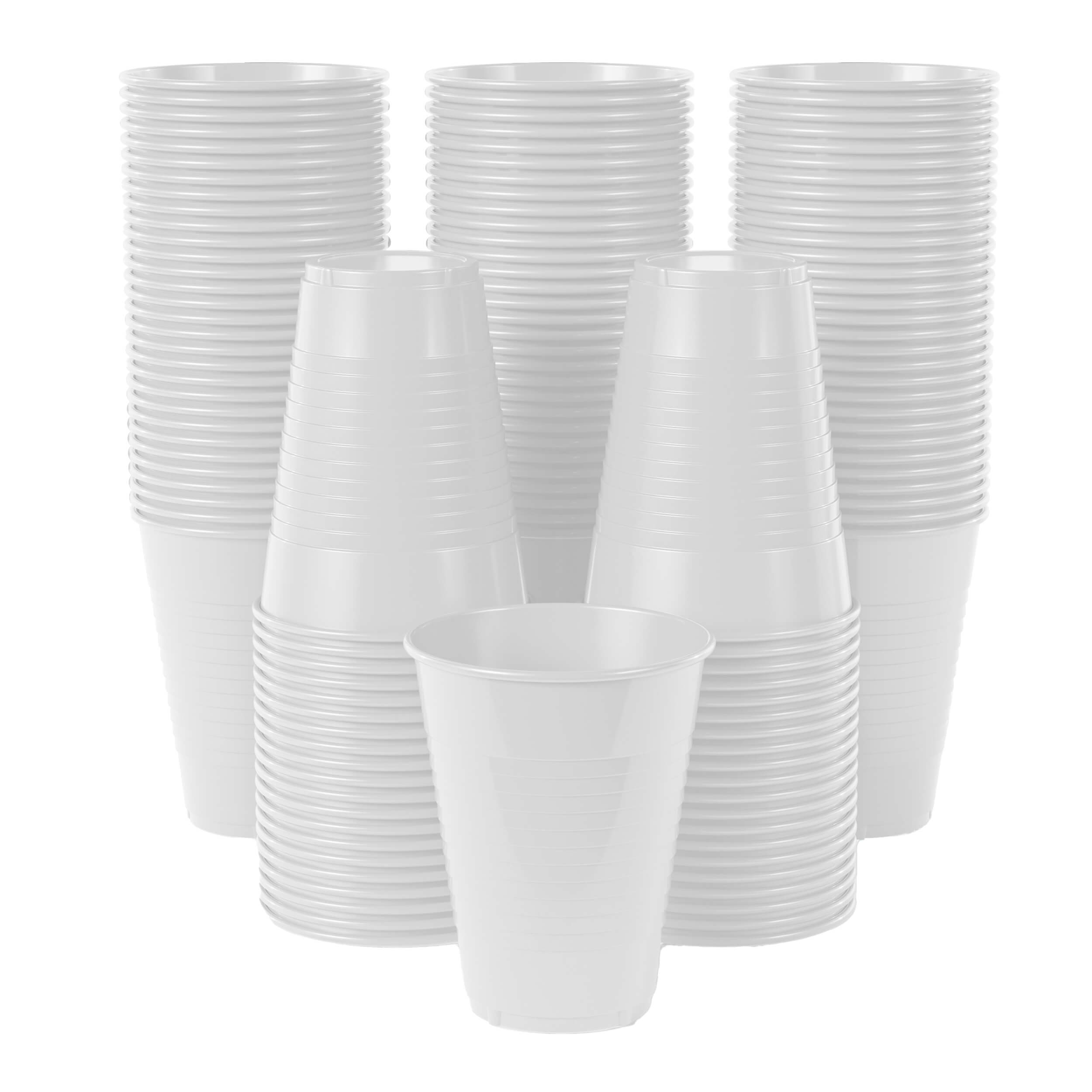 12 Oz. Cheap White Plastic Cups 50 Ct.
