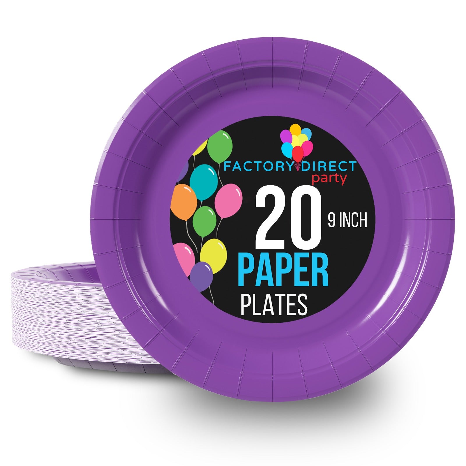 Purple Paper Plates - 20 Ct.