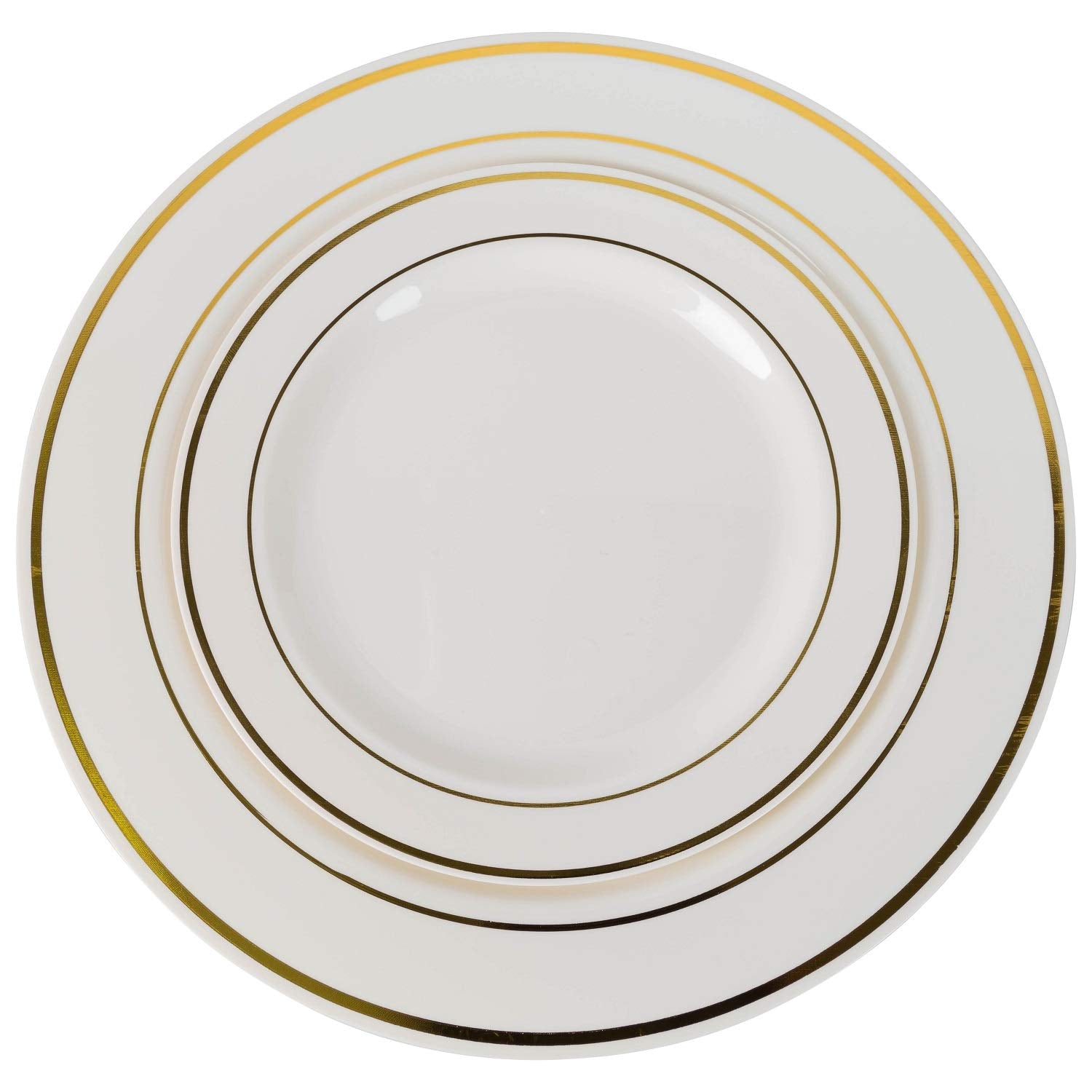 10.25" White & Gold Line Premium Plates - 10 ct.