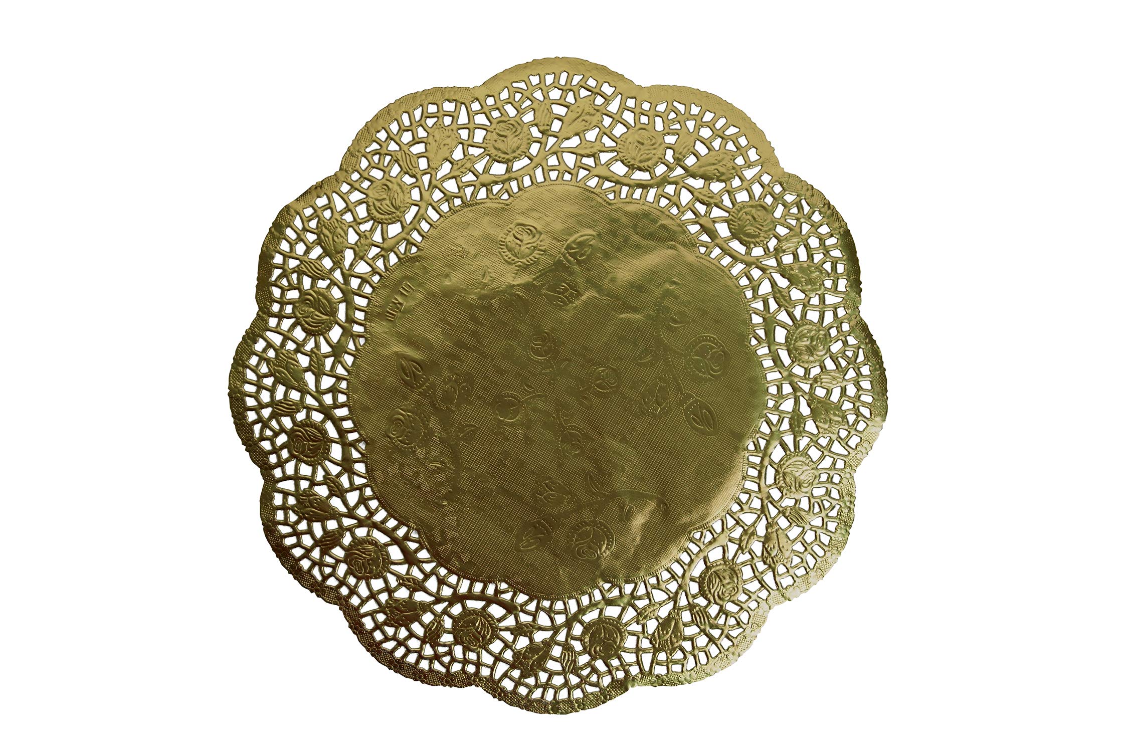 12" Round Gold Foil Doilies - 6 Ct.