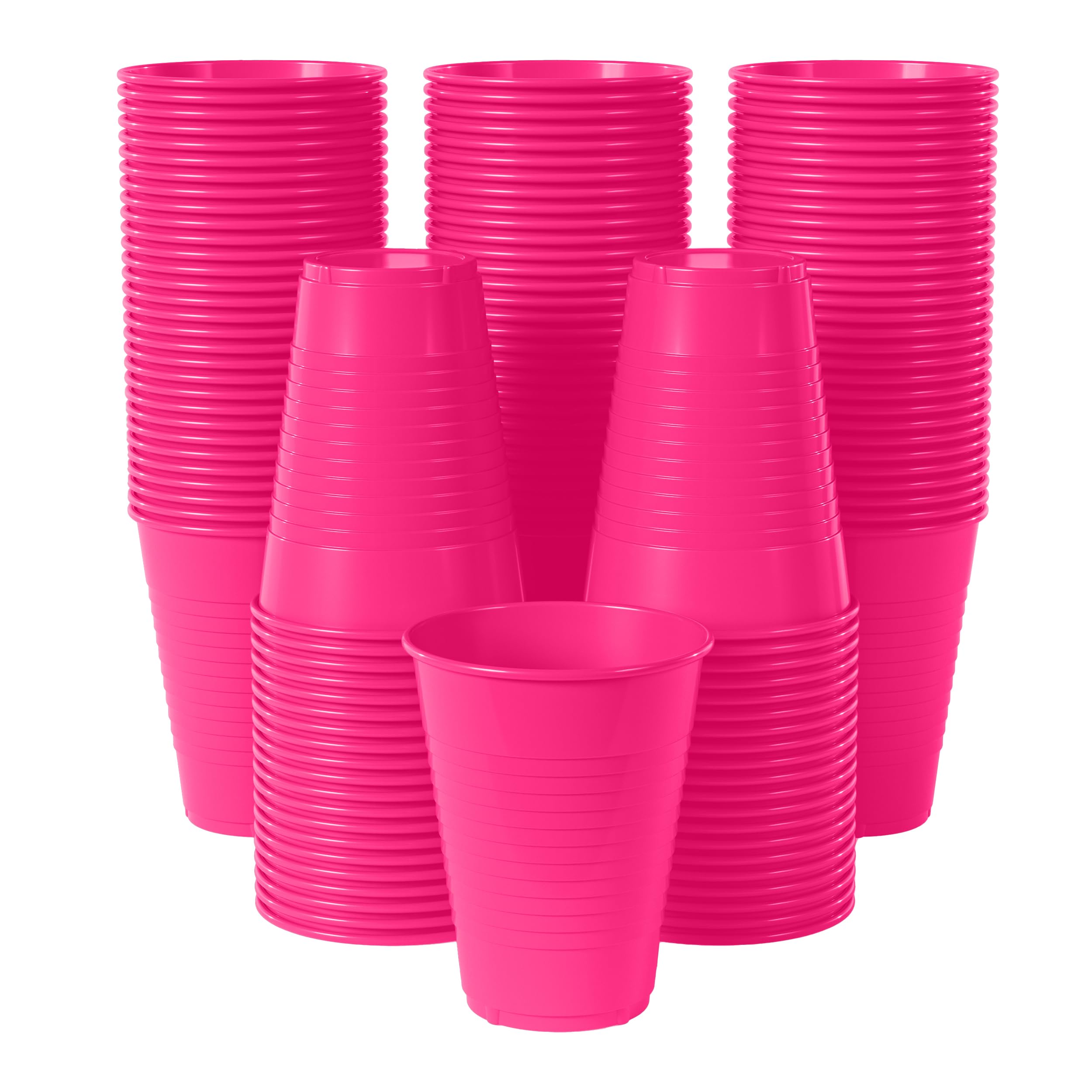 12 Oz. Hot Pink plastic cups - 50 Ct.