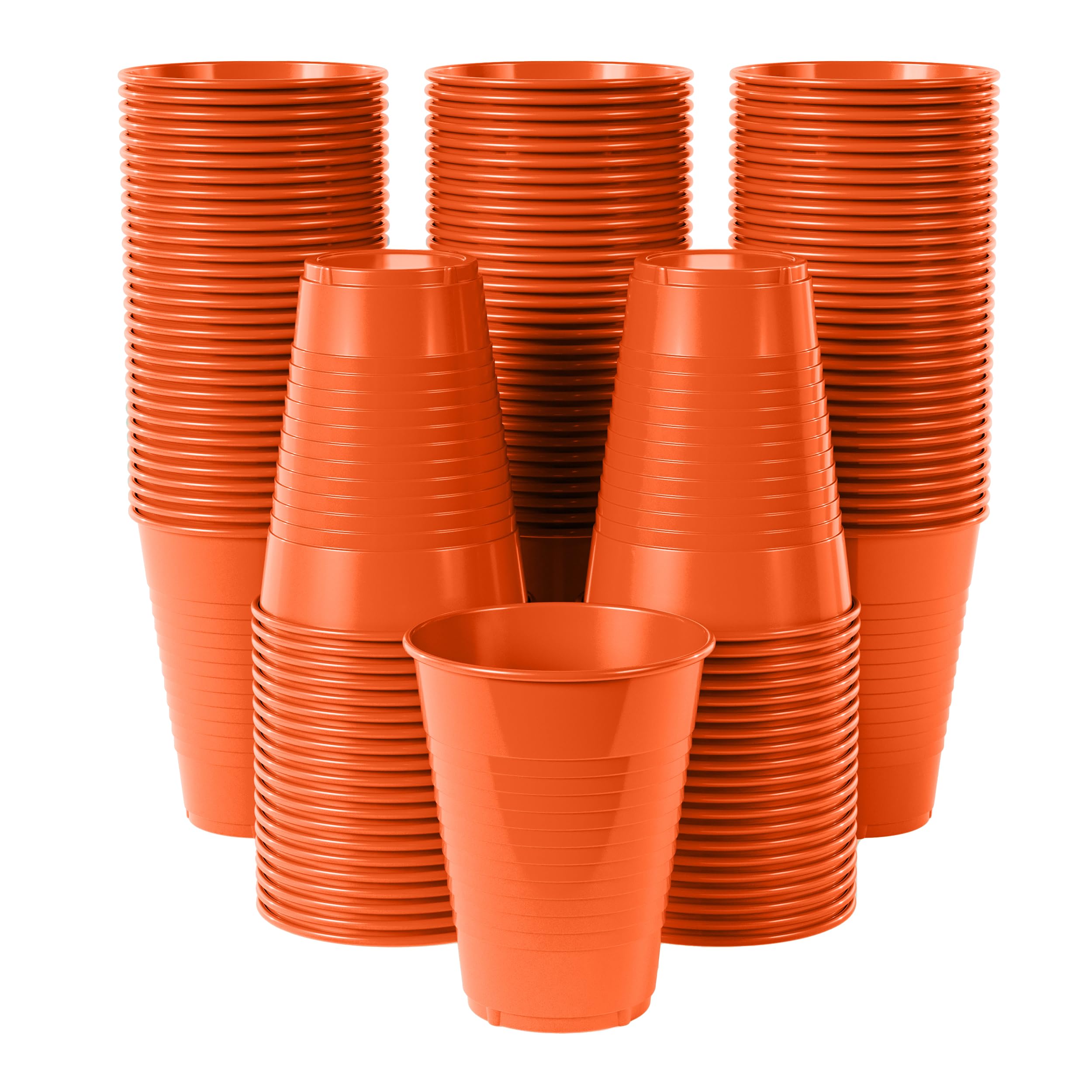12 Oz. Orange plastic cups - 50 Ct.