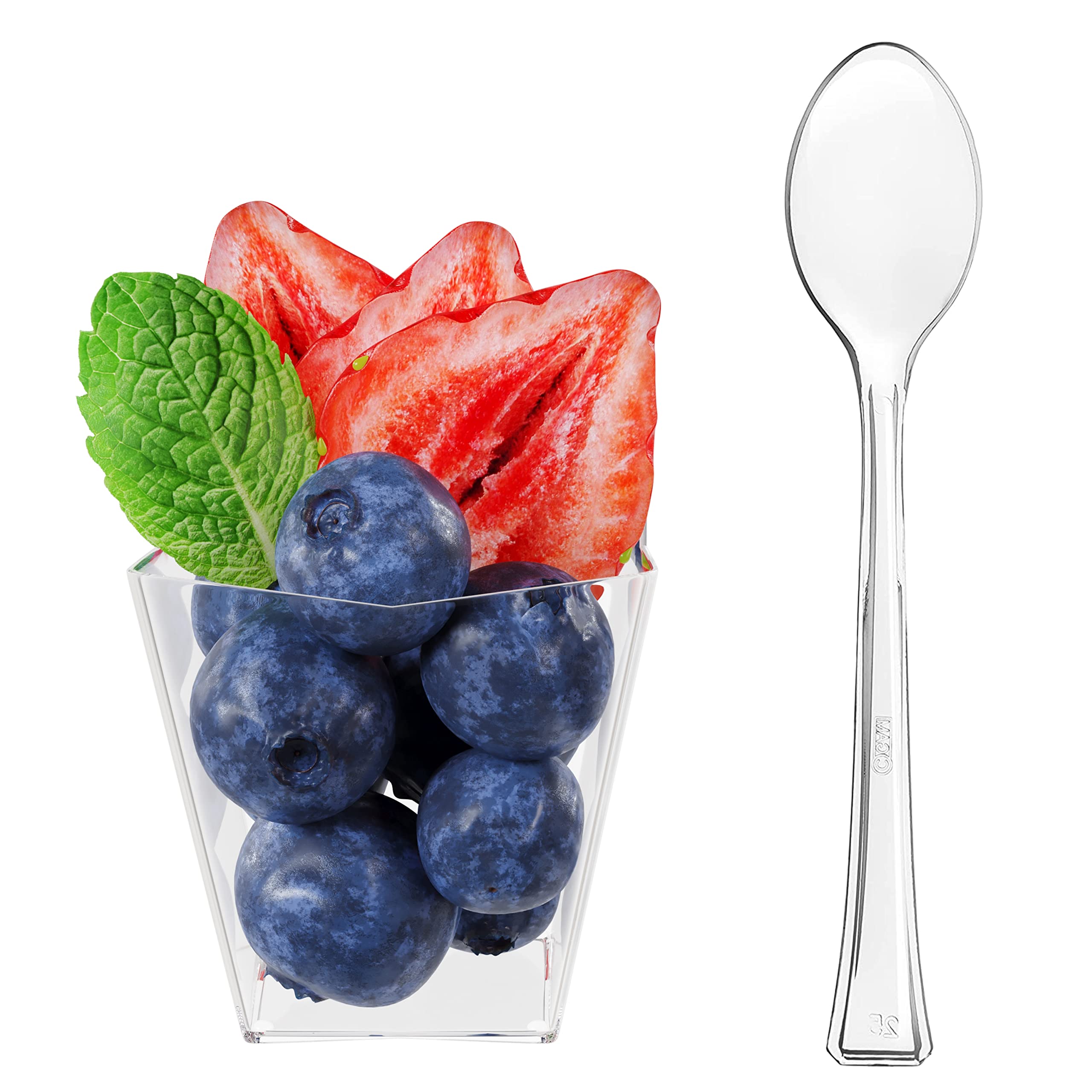 Inclined Square Dessert Miniatures - 24 Ct.