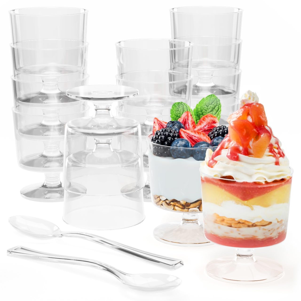 2 oz. Clear Stemmed Mousse Cup - 20 count