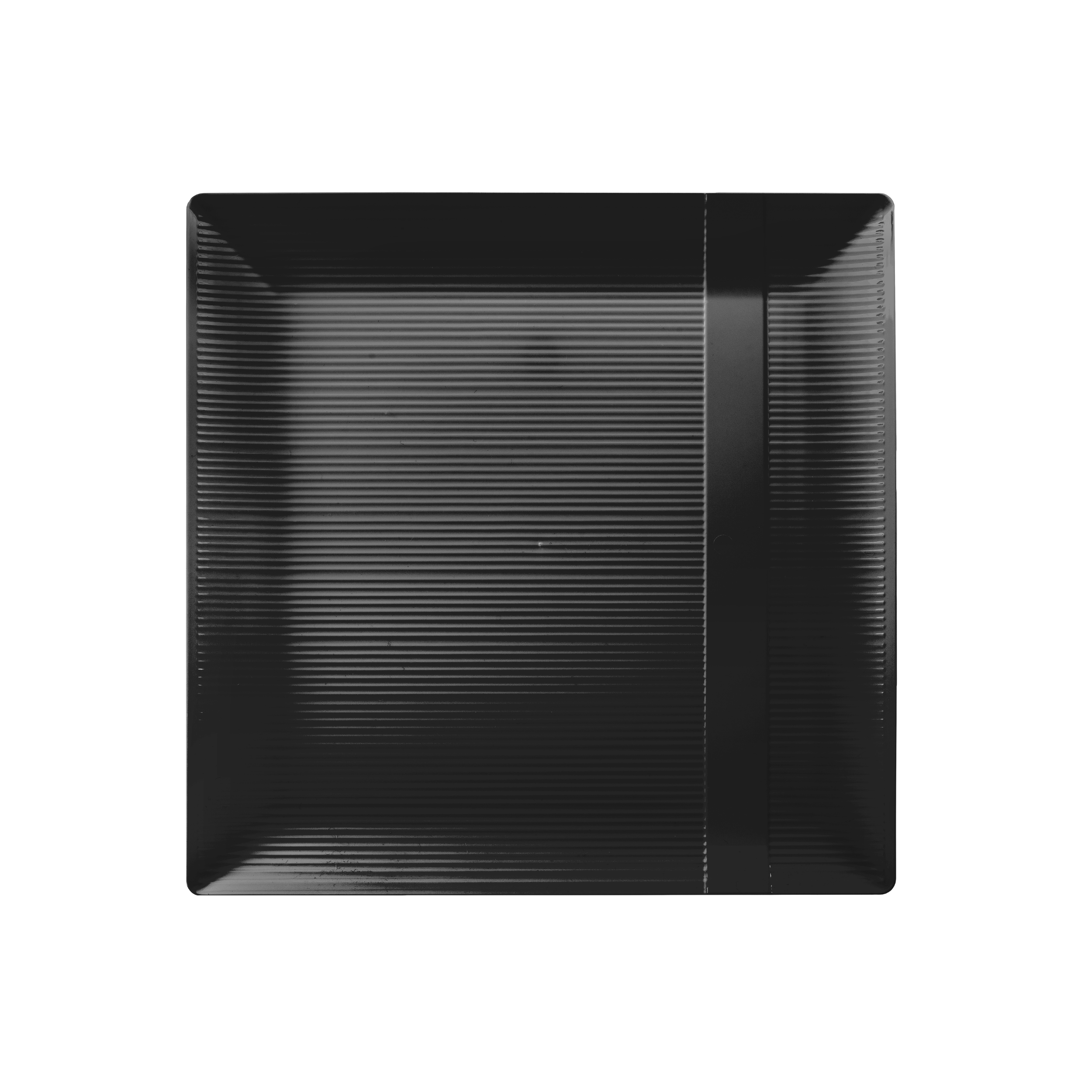 9 In. Black Zen Design Square plates