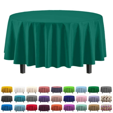 Premium Round Dark Green plastic table cover