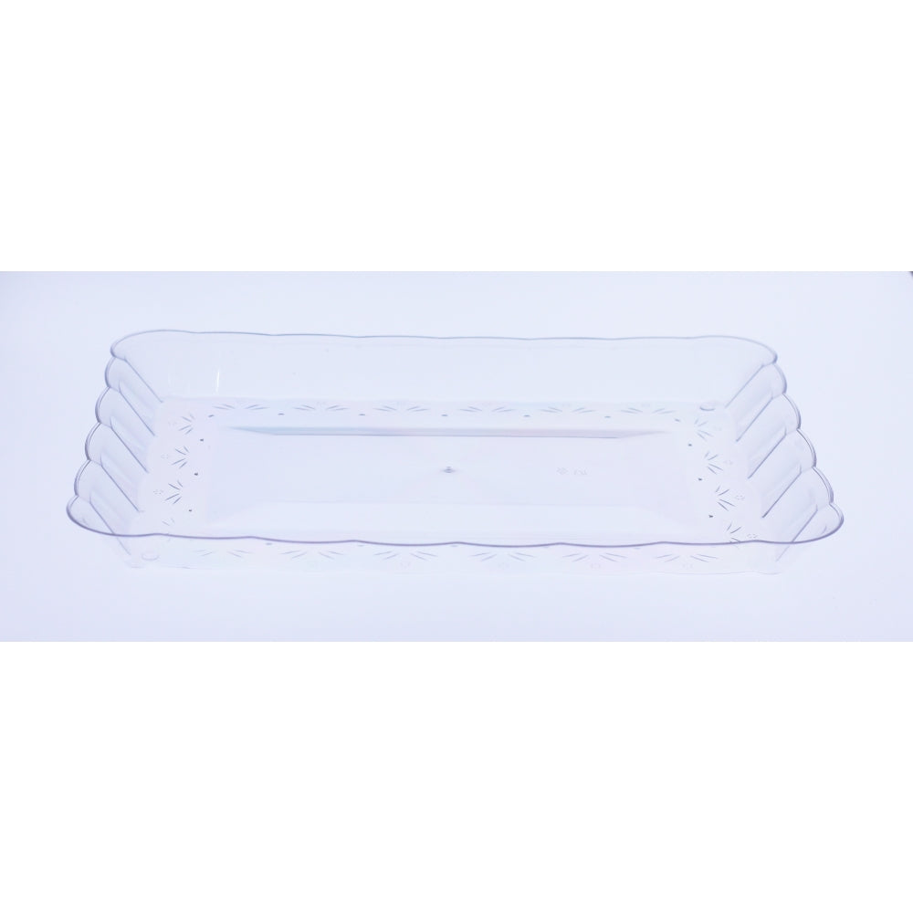 12 In. x 18 In. | Clear Plastic Rectangle Tray | 24 Count