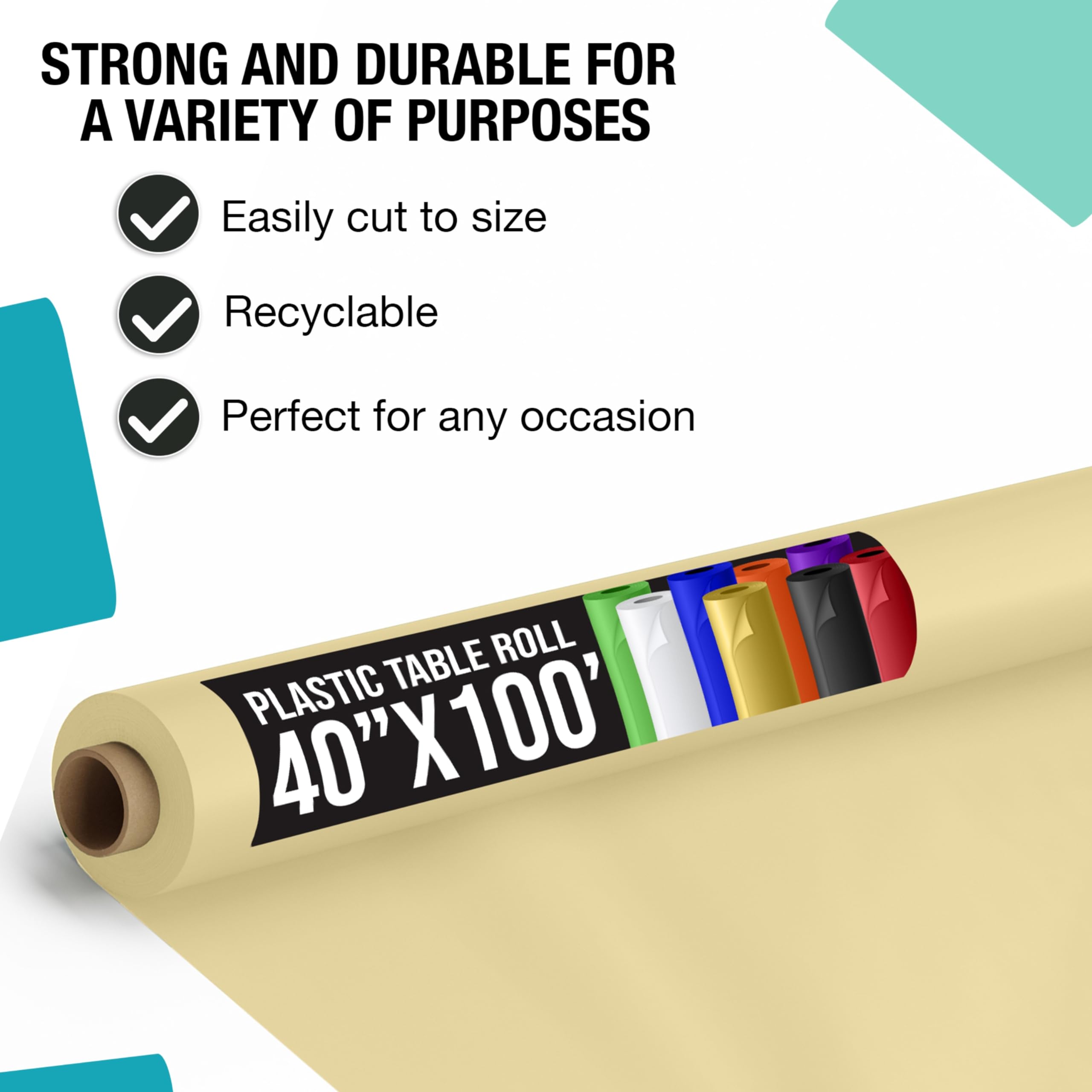Light Yellow Plastic Table Roll