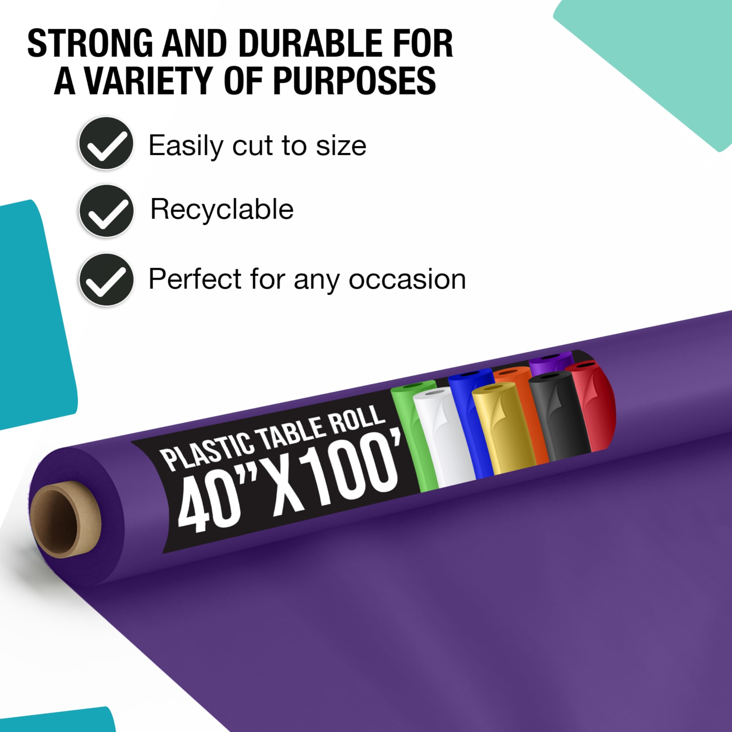 Purple Plastic Cut To Size Table Roll