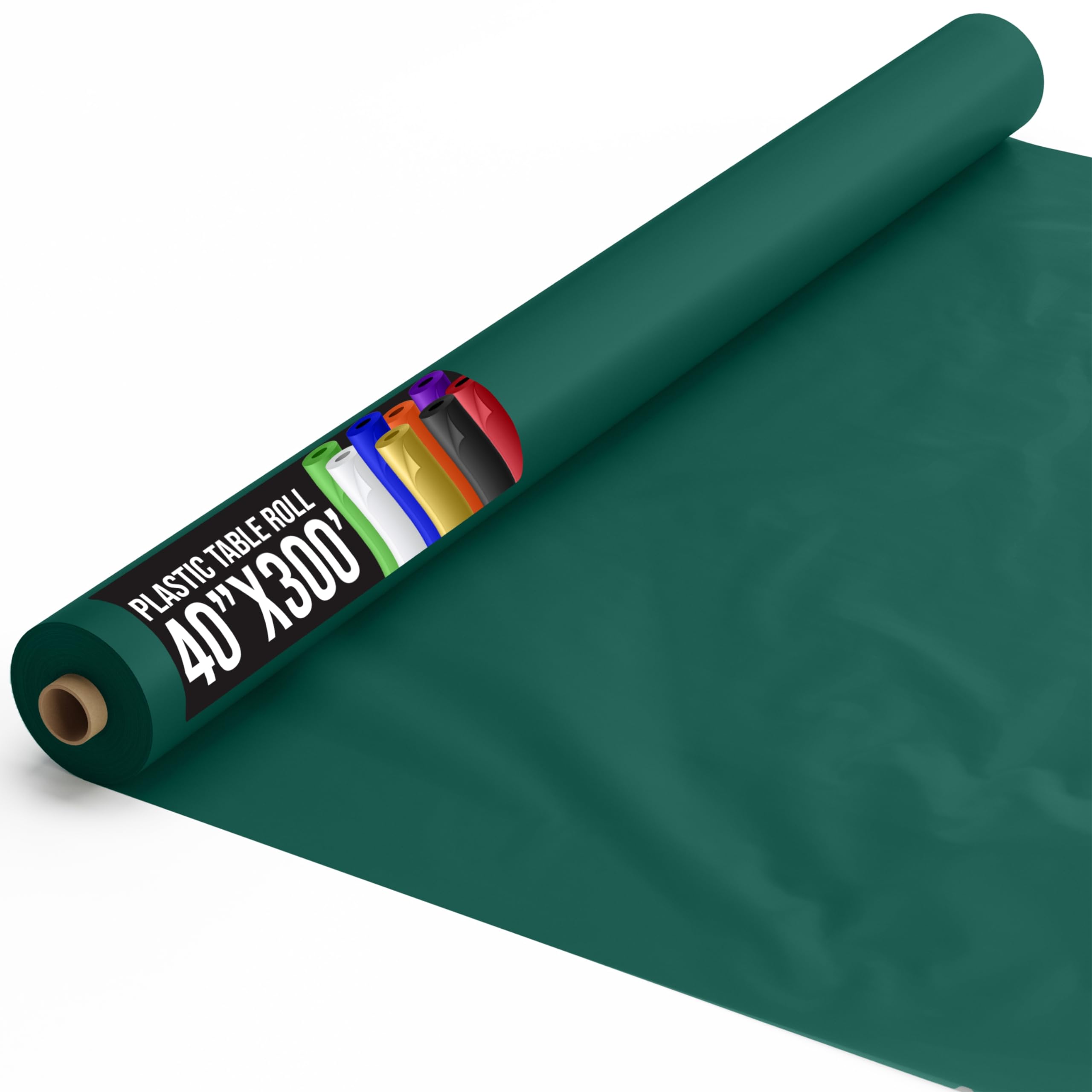 40 in. x 300' Dark Green Banquet Table Roll