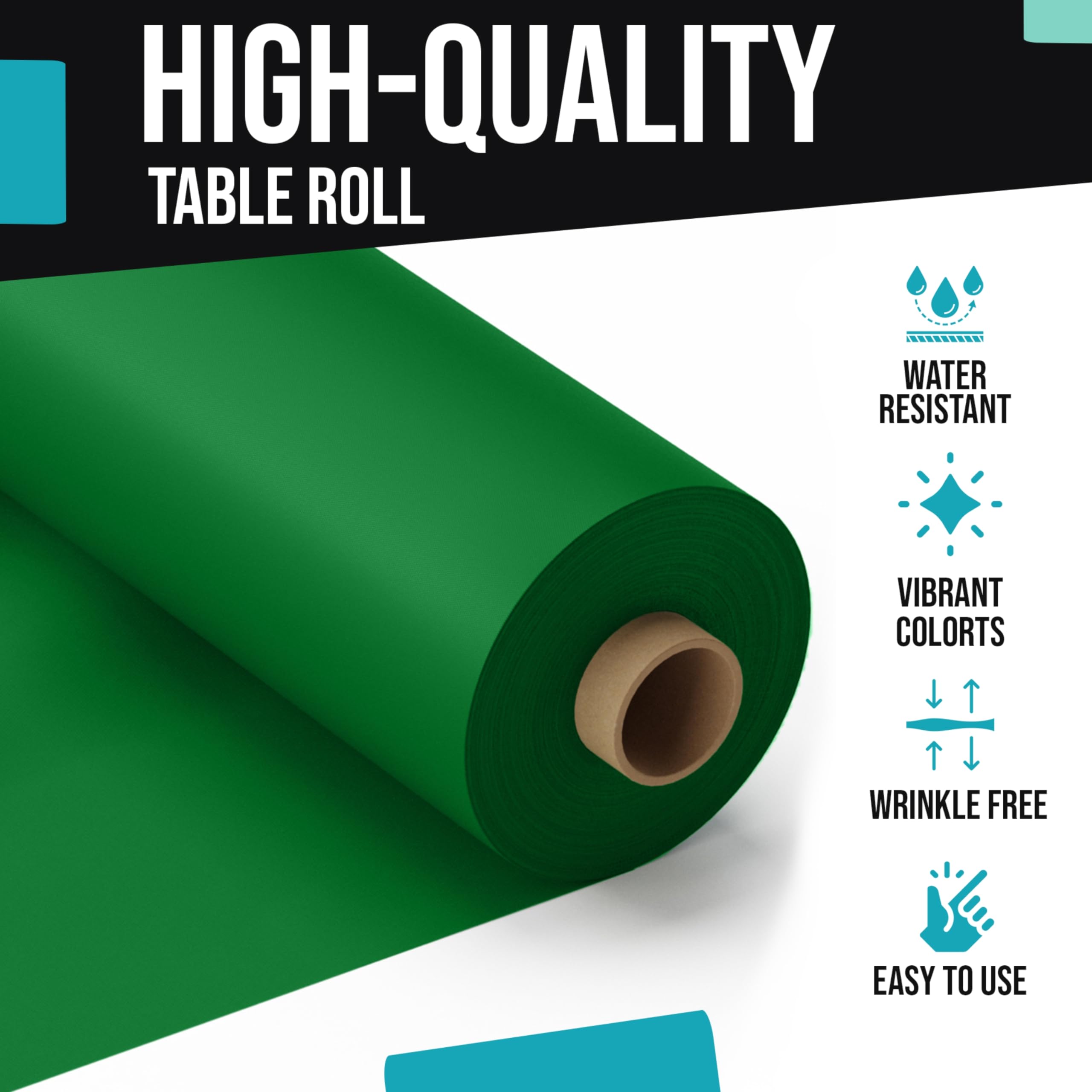 40 in. x 300' Emerald Green Banquet Table Rolls