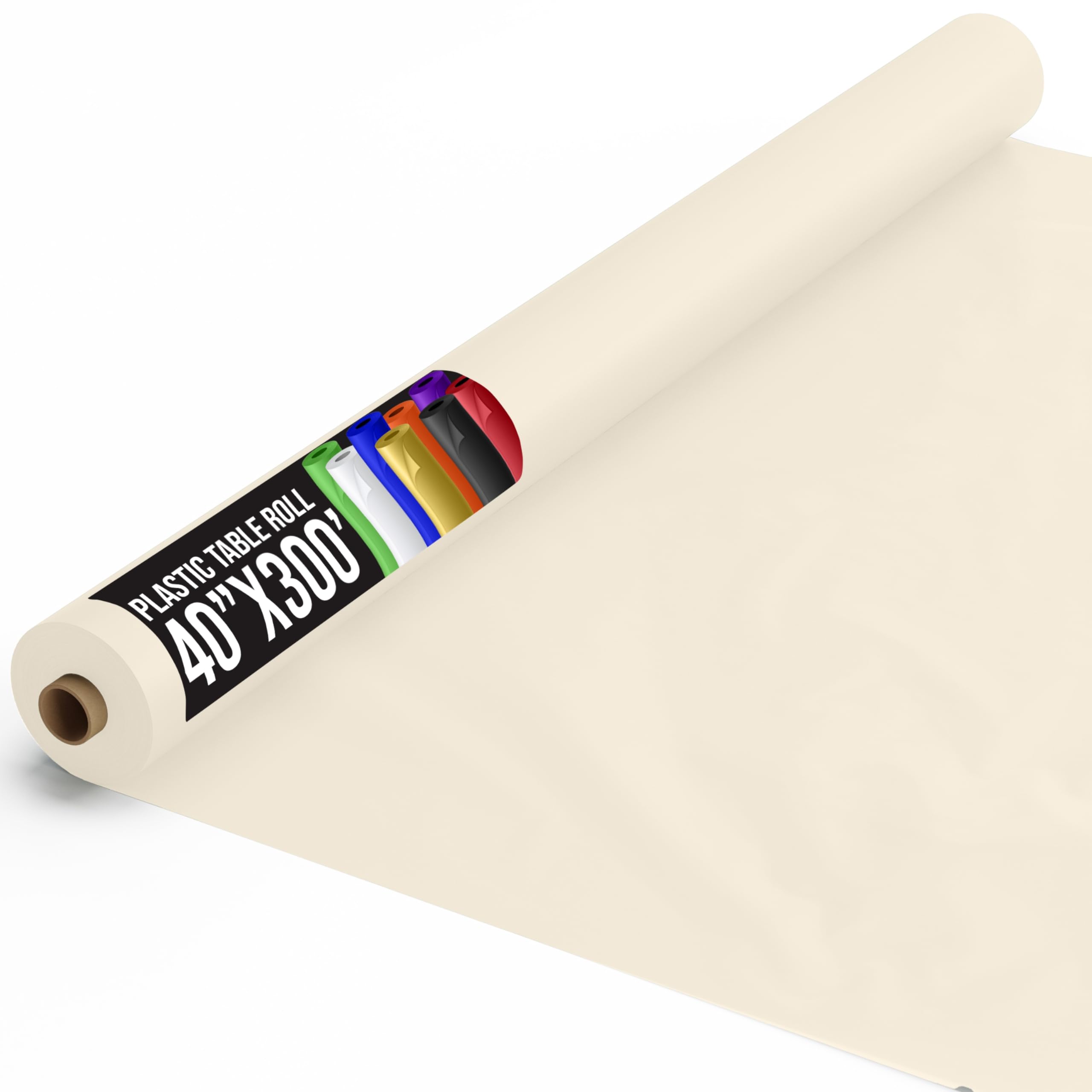 Premium 40 in. x 300' Ivory Banquet Roll