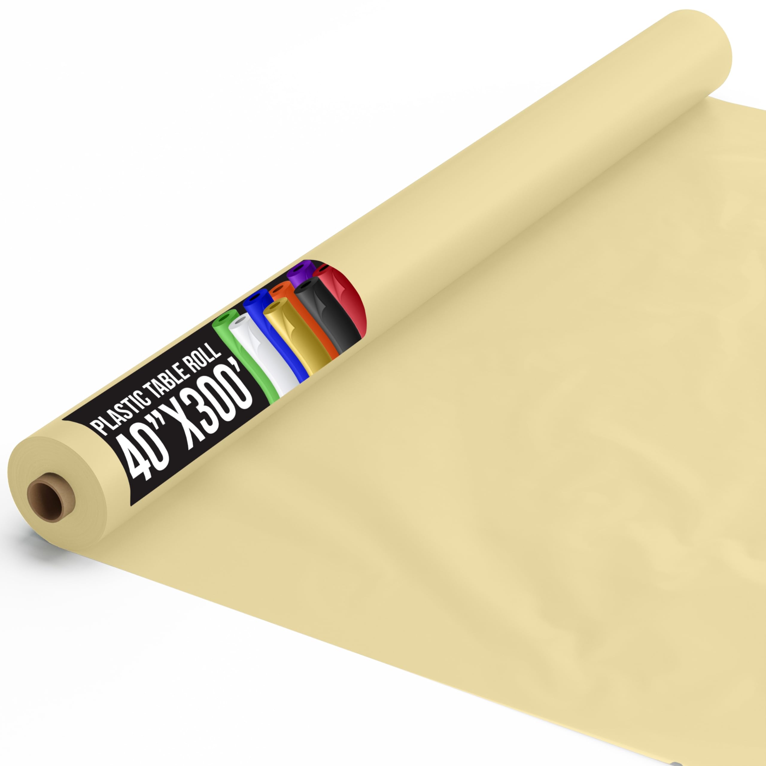 40 in. x 300' Light Yellow Banquet Table Roll