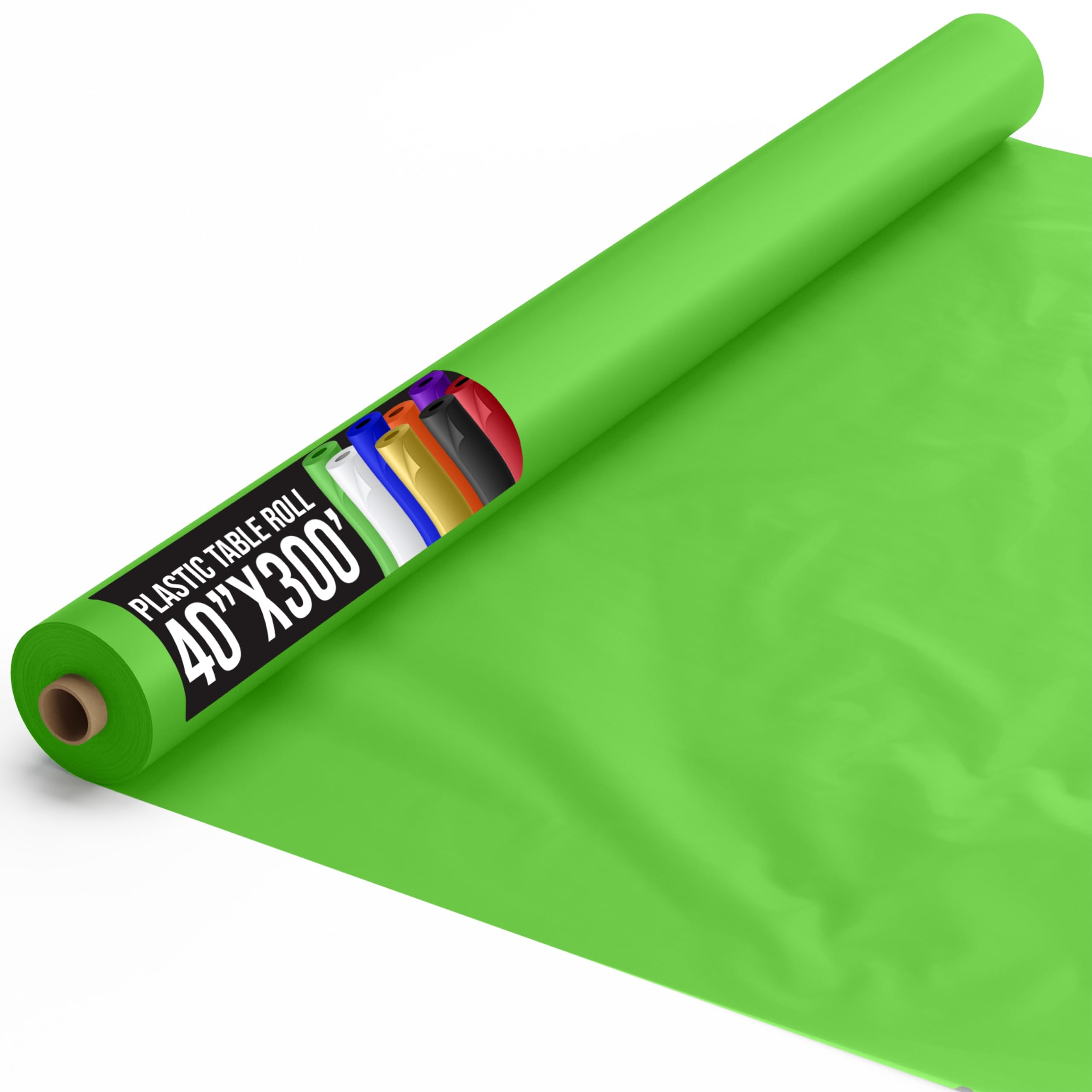 40 in. x 300' Lime Green Banquet Table Roll