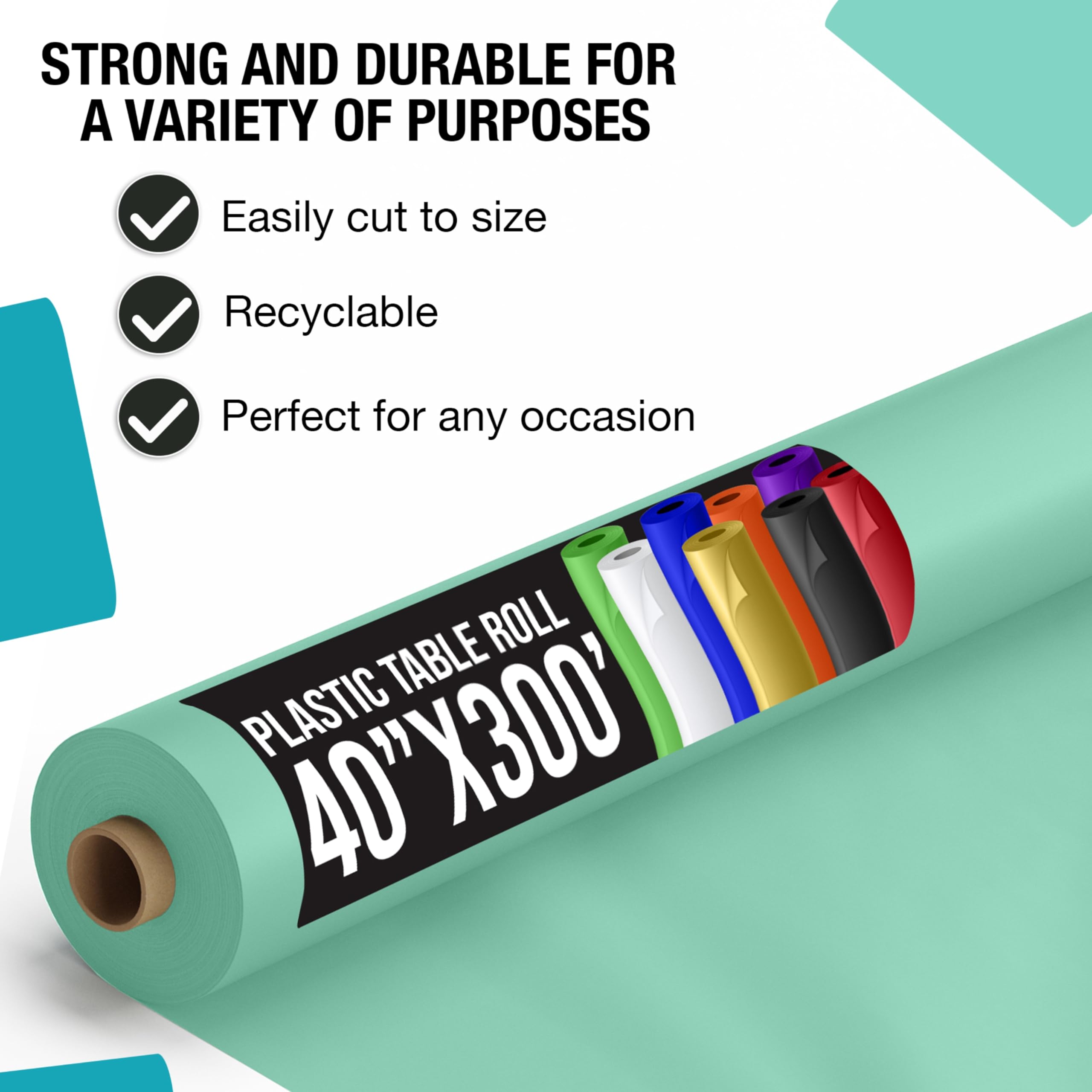 Premium 40 in. x 300' Mint Banquet Table Rolls