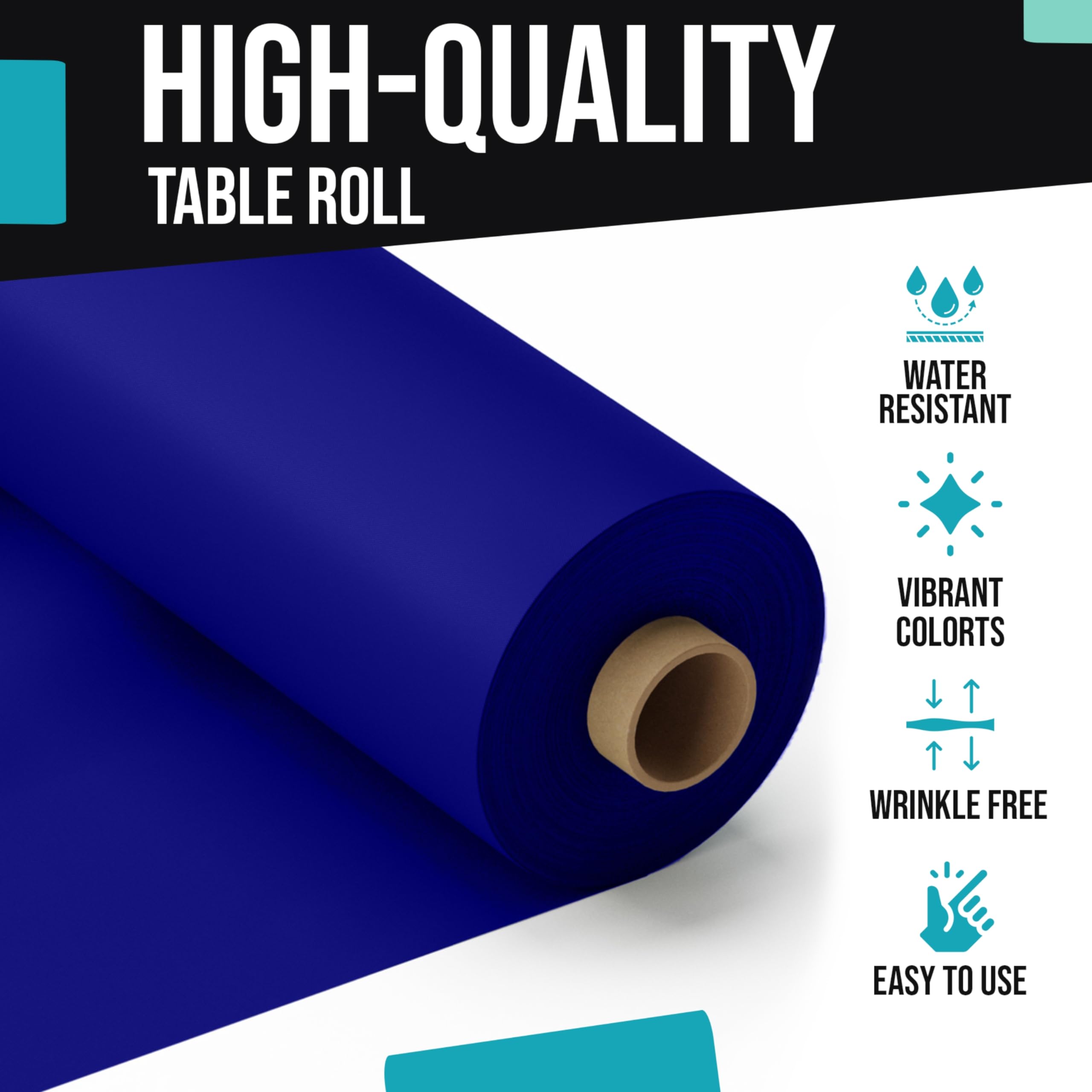 40 in. x 300' Navy Blue Banquet Table Rolls