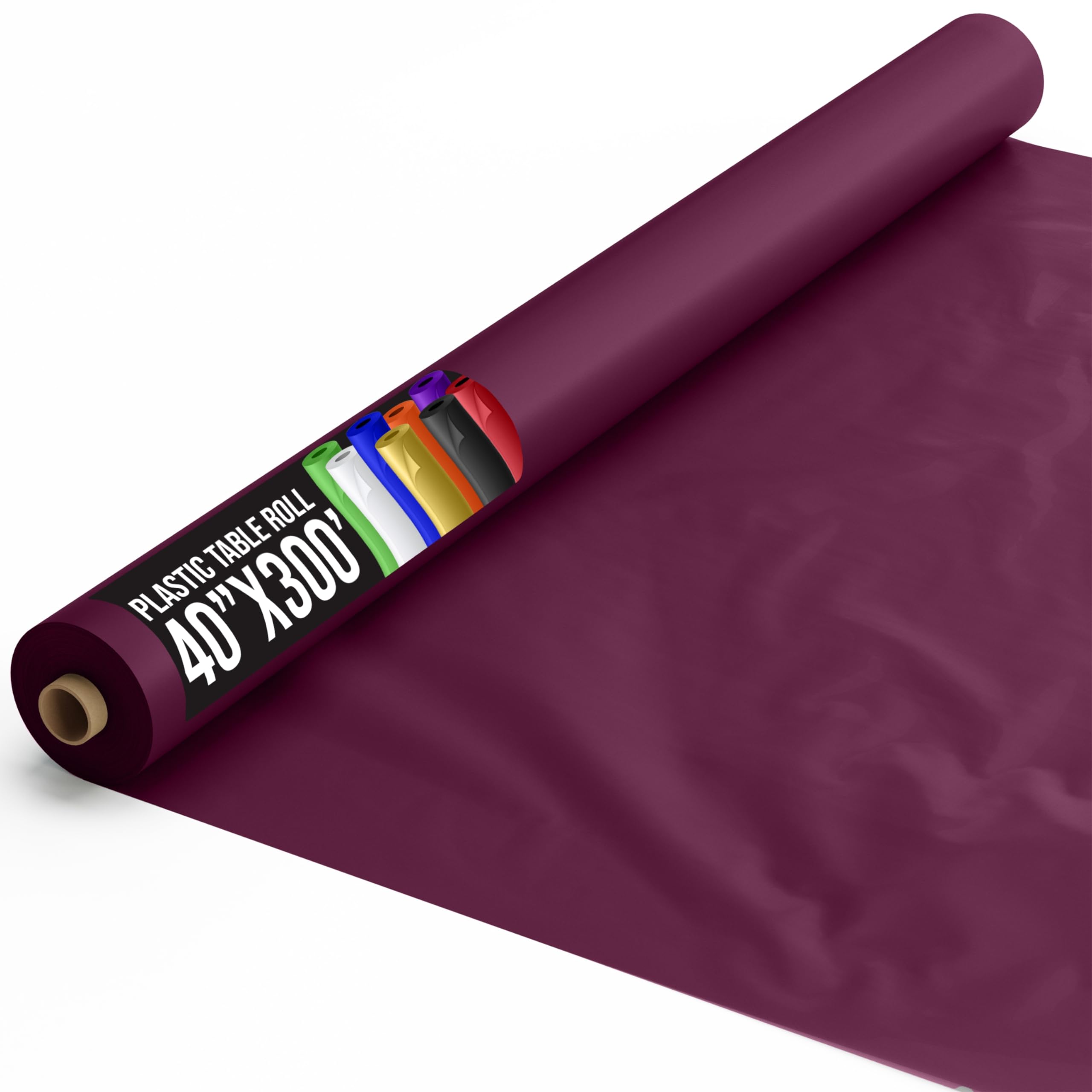Premium 40 in. x 300' Plum Banquet Rolls
