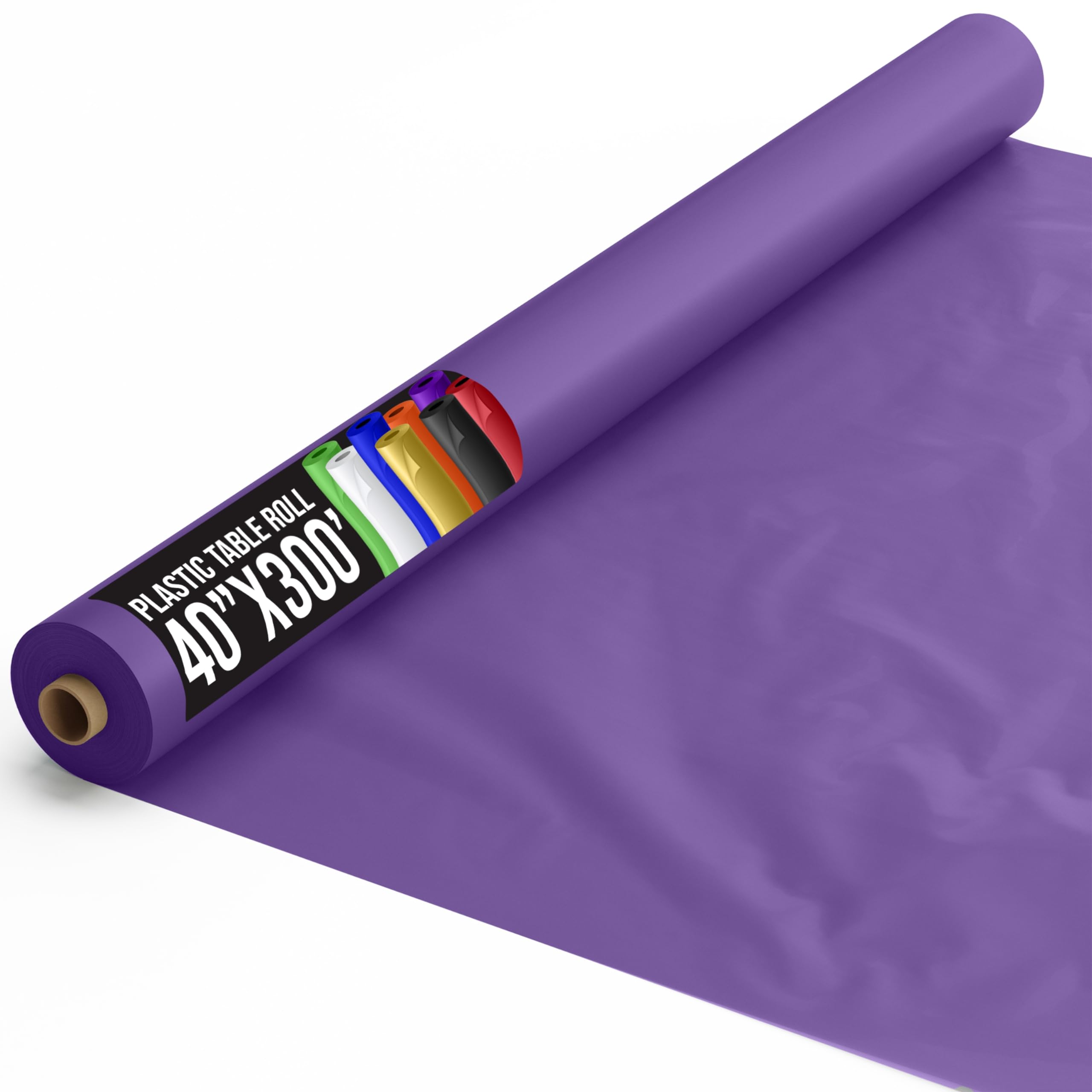 Premium 40 in. x 300' Purple Banquet Table Roll
