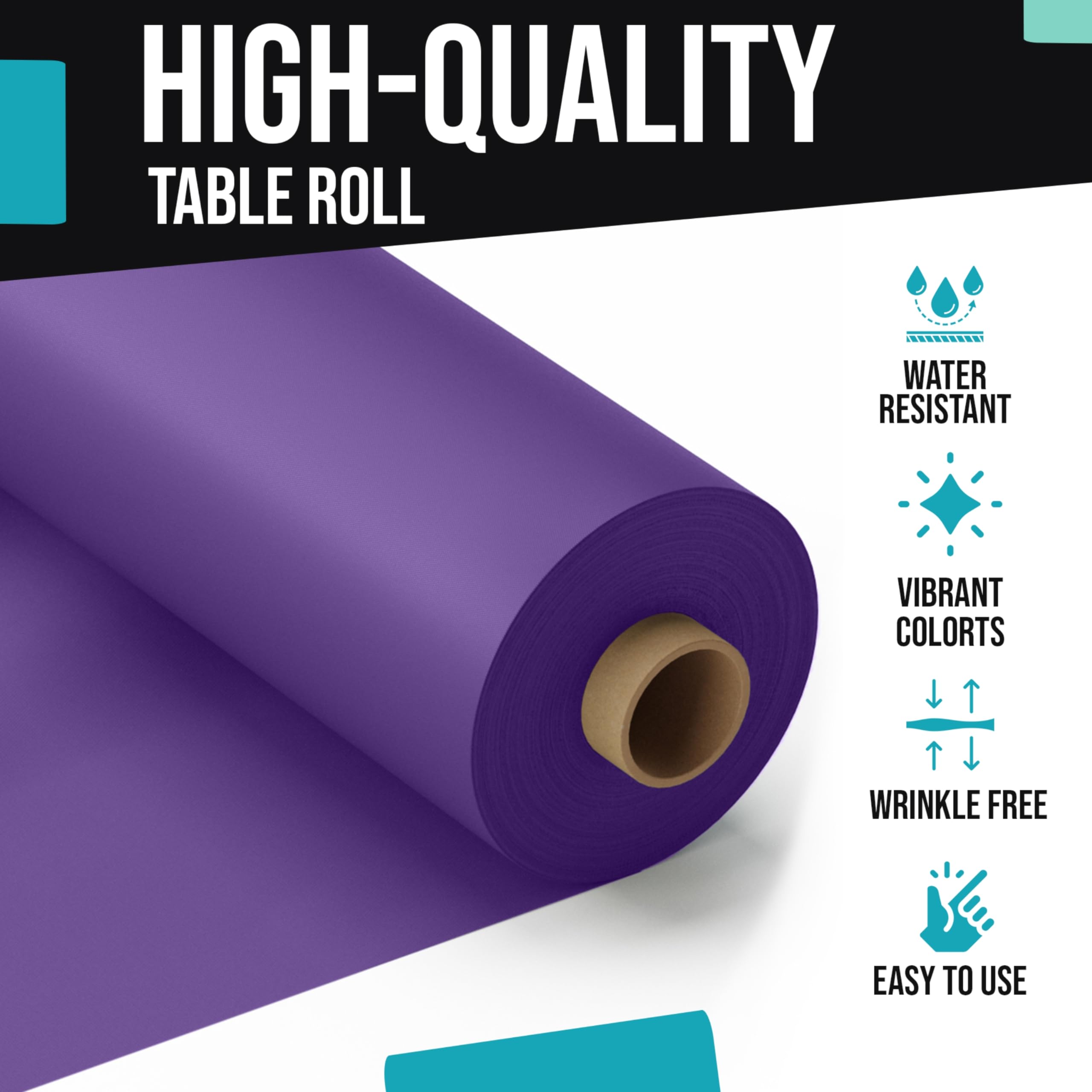 Premium 40 in. x 300' Purple Banquet Table Roll