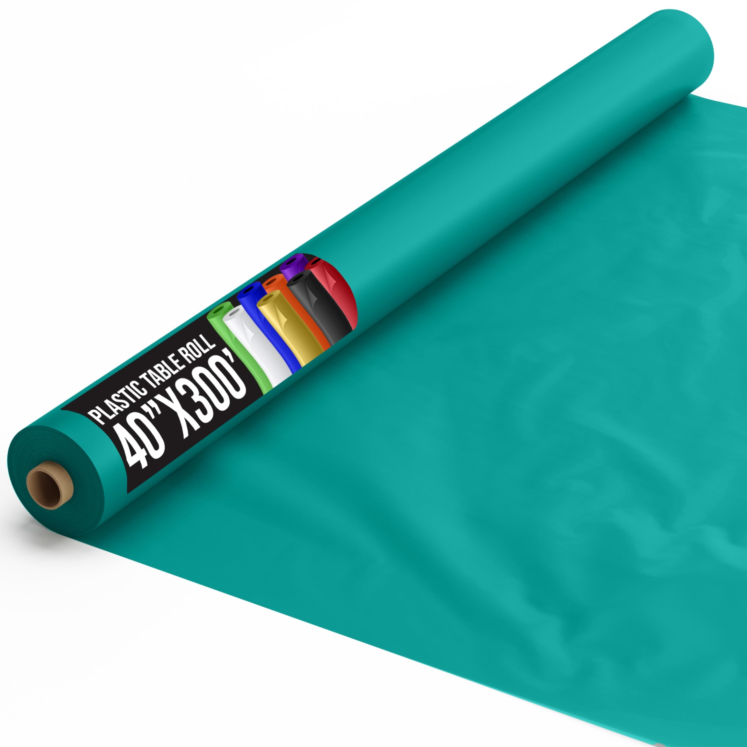 Premium 40 in. x 300' Teal Banquet Rolls
