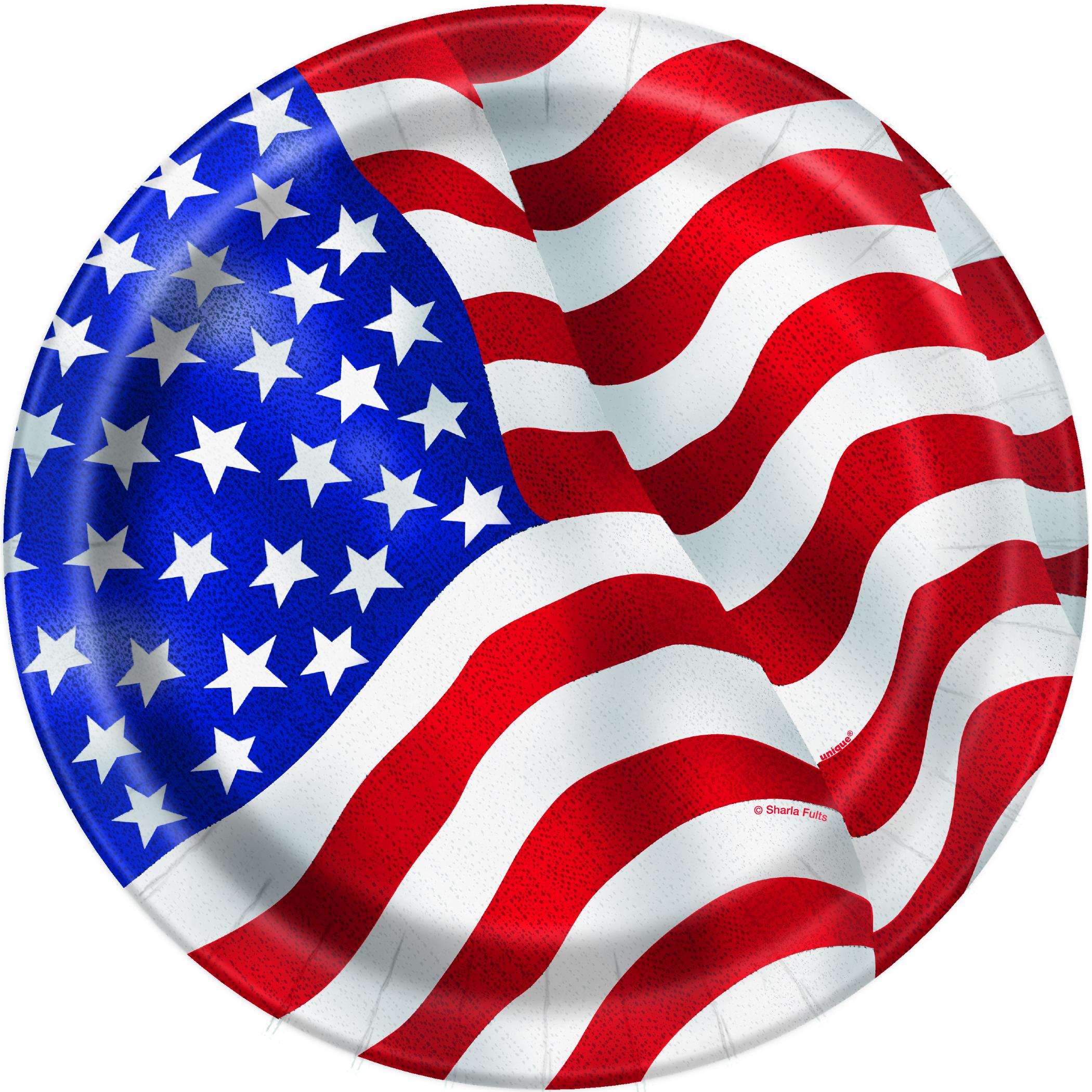 7 In. USA Flag Paper Plates - 8 Ct. | Factory Direct Party