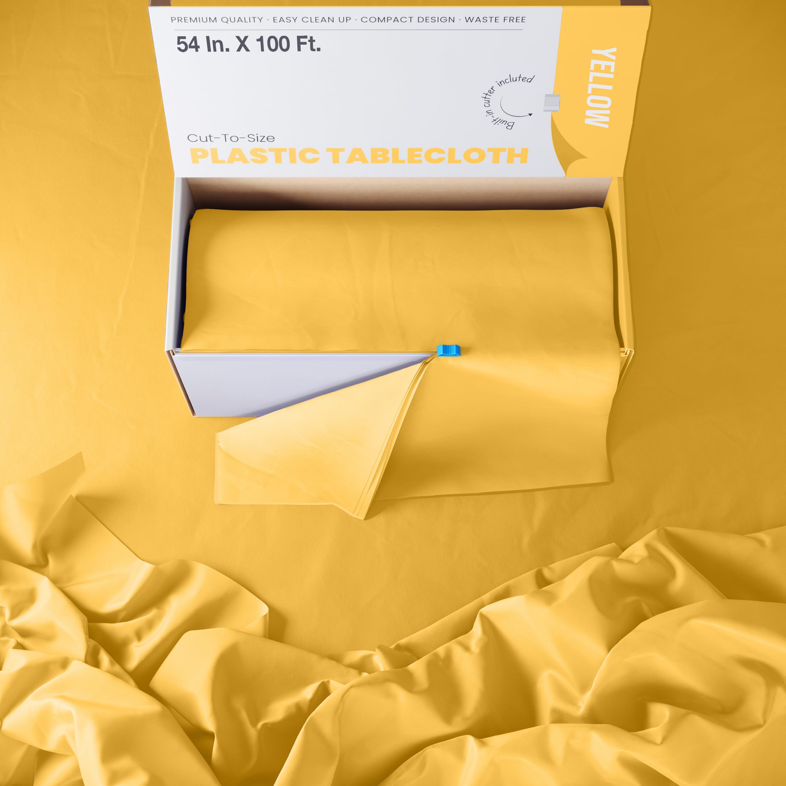 54 In. X 100 Ft. Yellow Cut To Size Table Cover