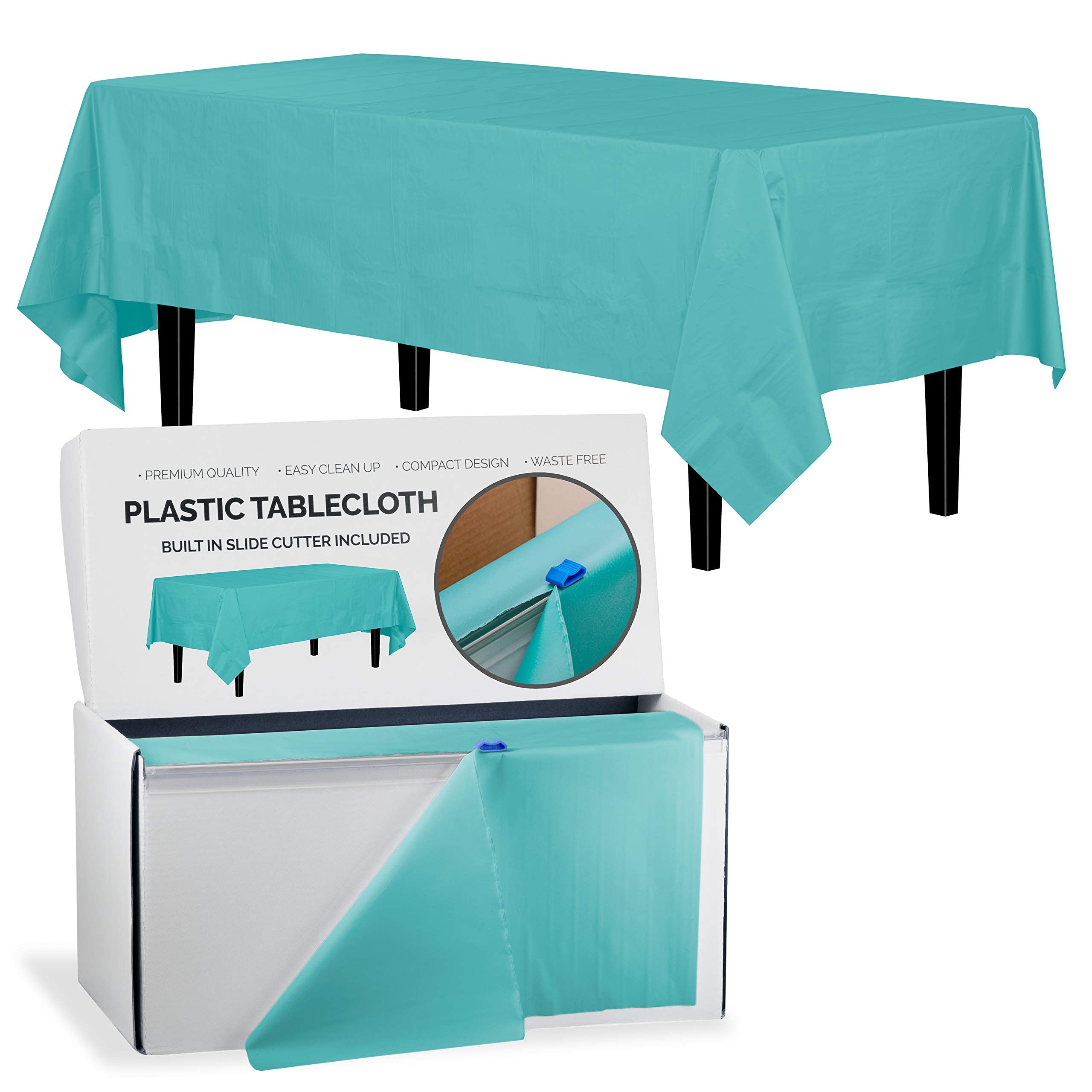 54 In. X 300 Ft. Aqua Blue Cut To Size Table Cover