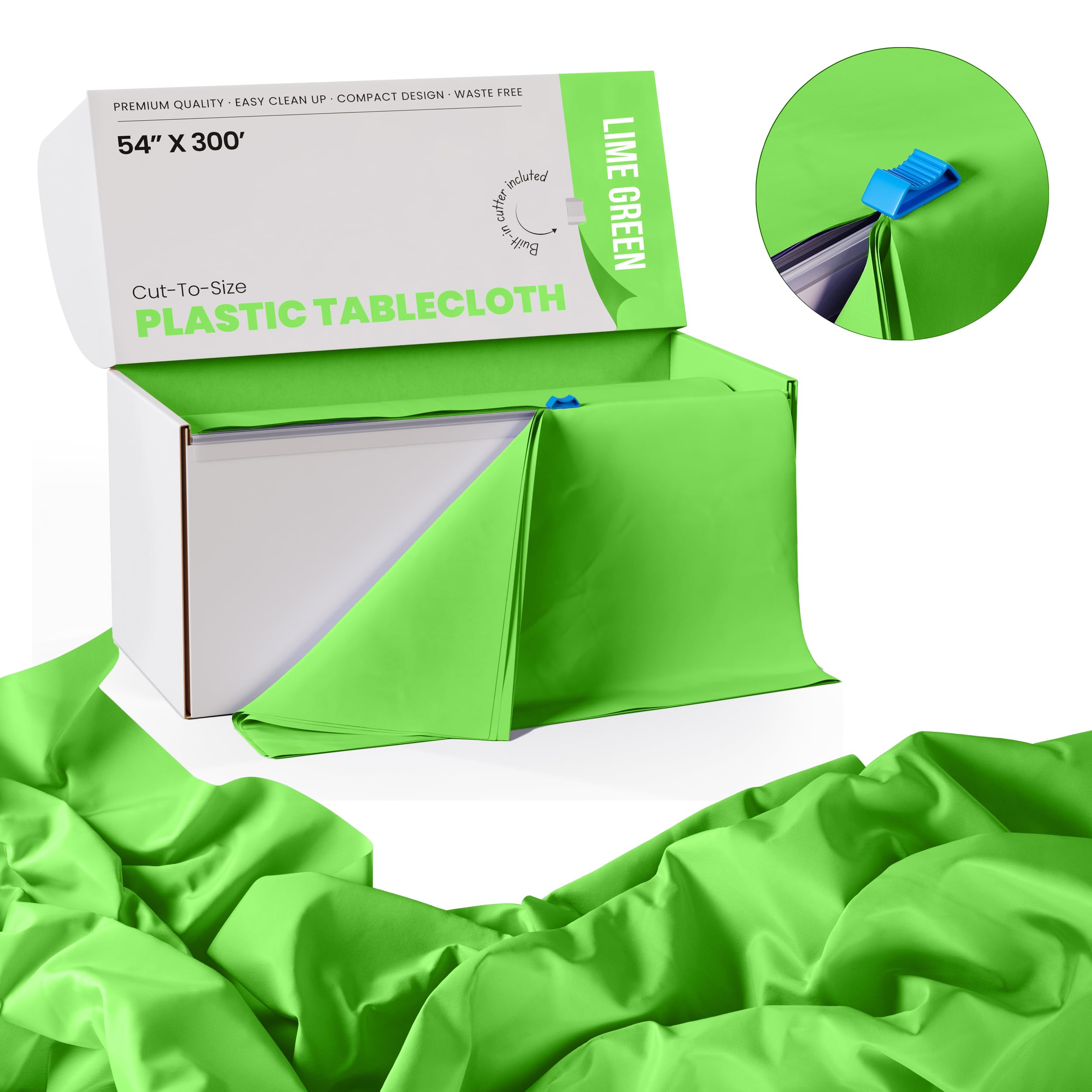 54 In. X 300 Ft. Lime Green Cut To Size Table Cover