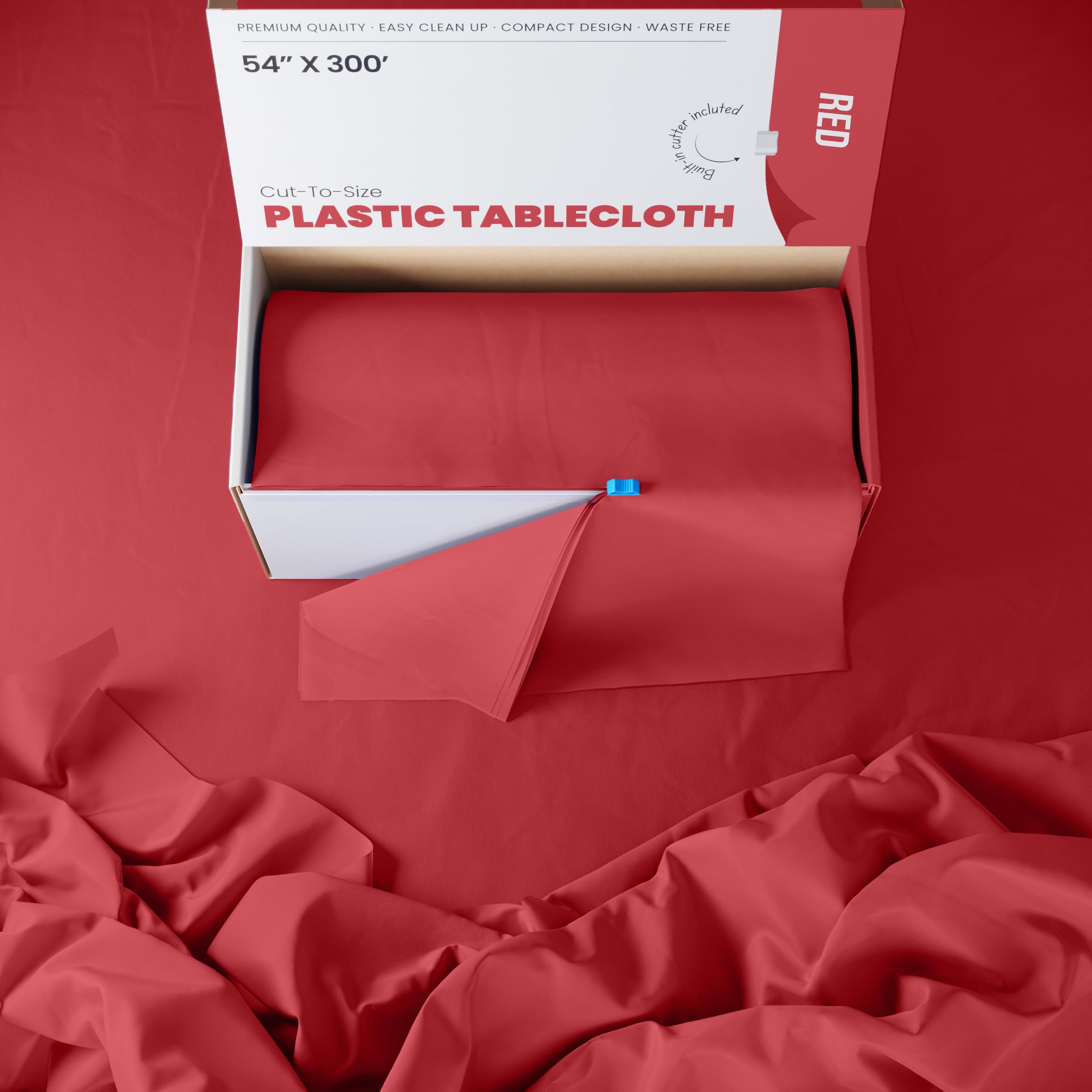 54 In. X 300 Ft. Red Cut To Size Table Cover