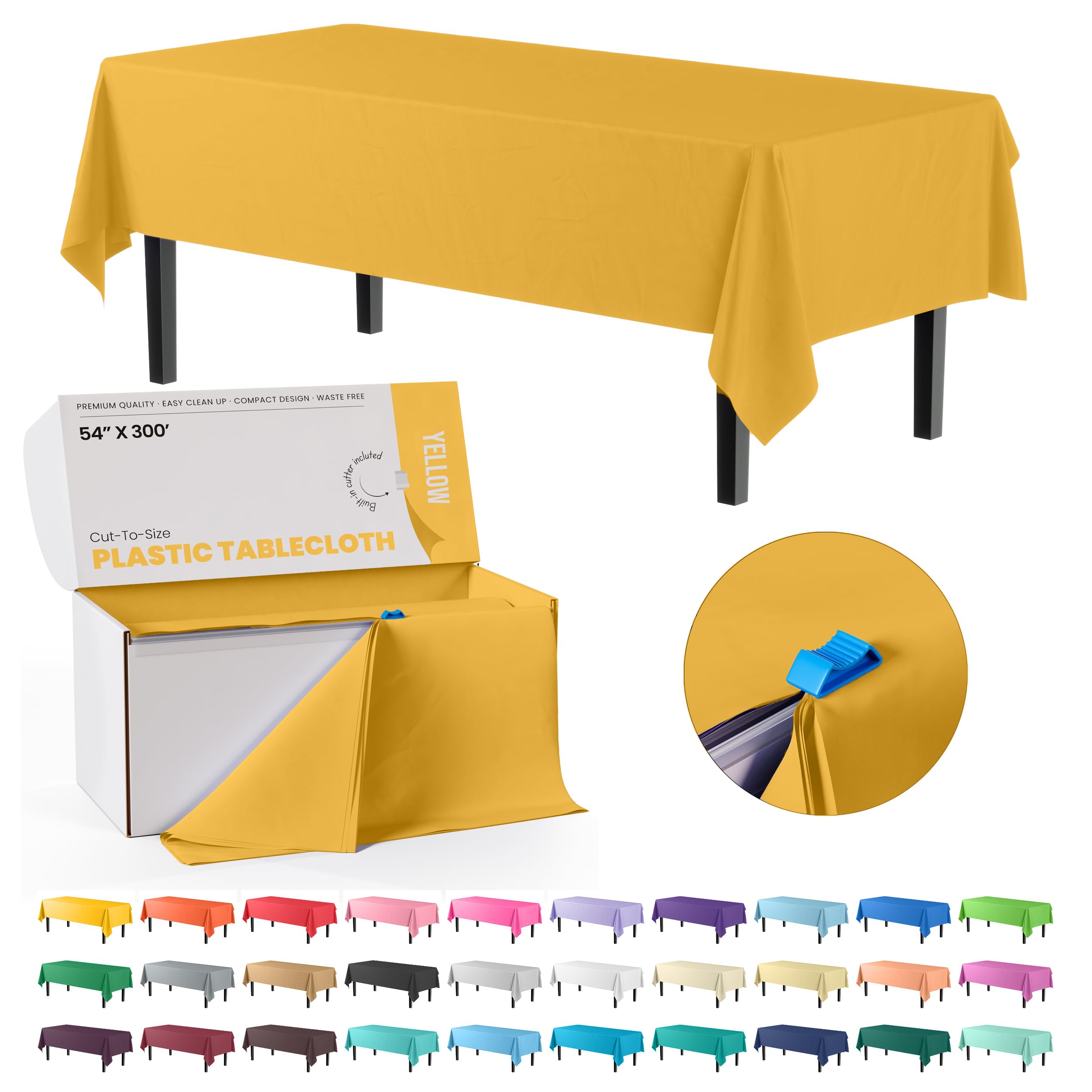 54 In. X 300 Ft. Yellow Cut To Size Table Cover