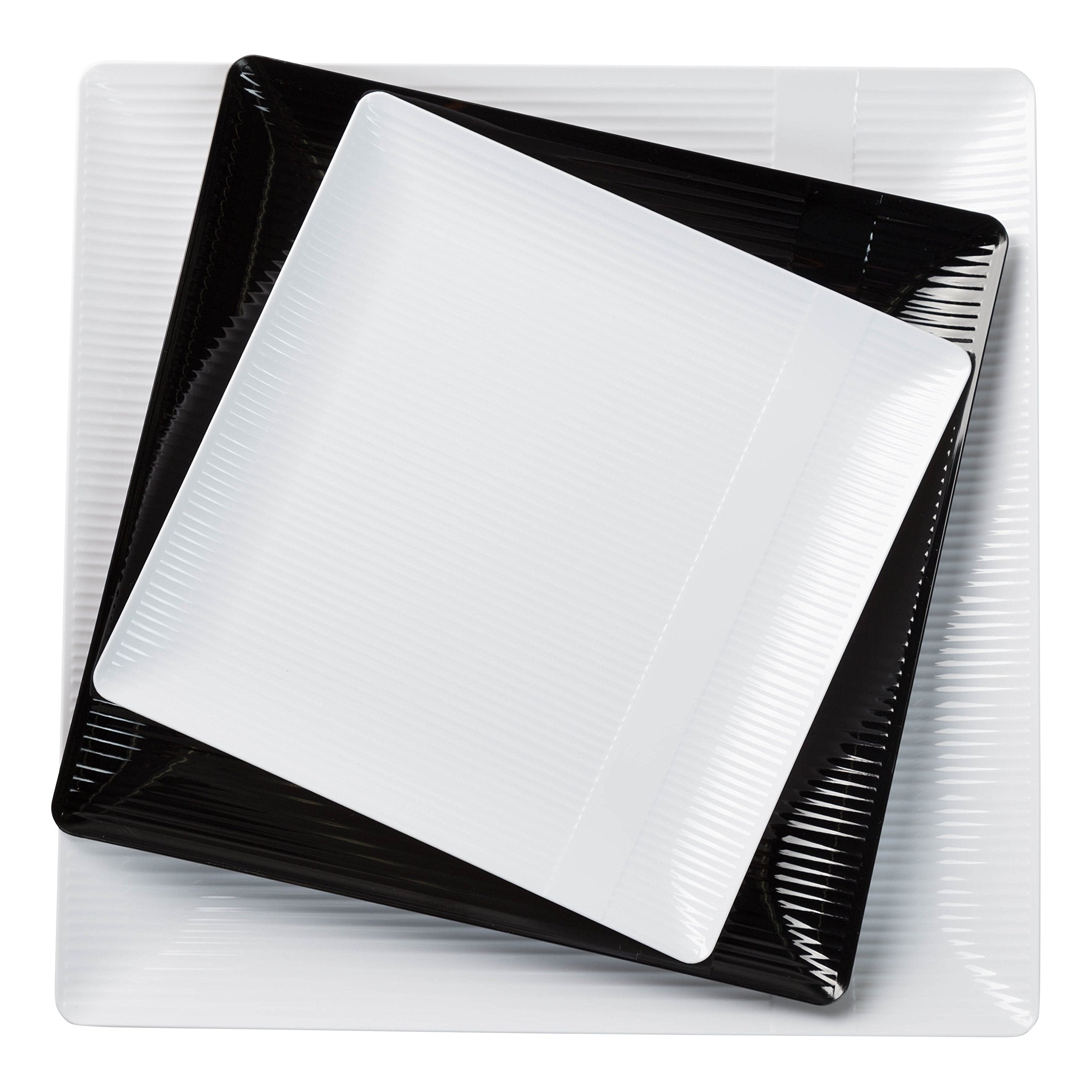 Elegant 6.5 In. White Zen Design Square Plates - 10 Ct.