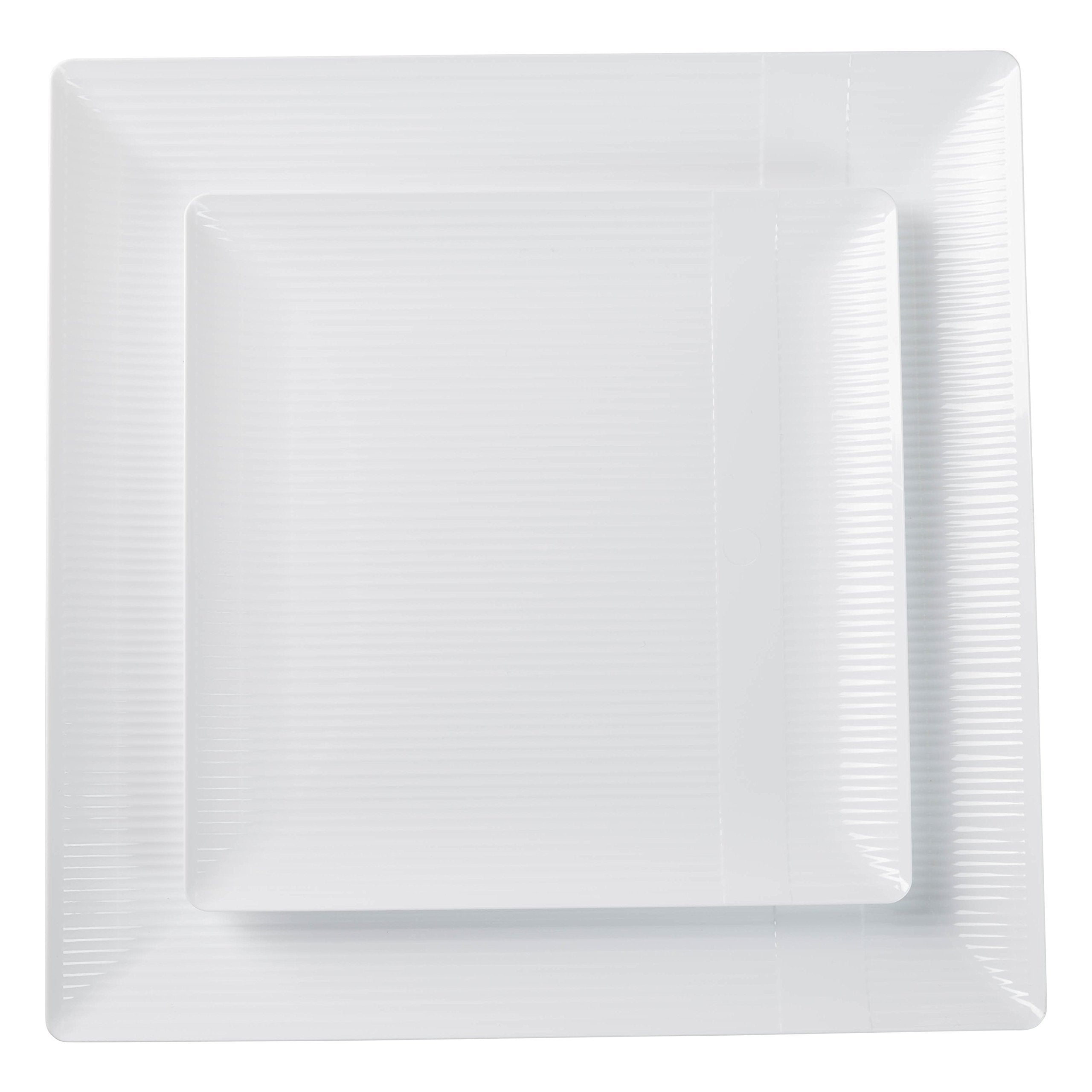 Elegant 6.5 In. White Zen Design Square Plates - 10 Ct.