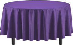 Premium Round Purple Plastic Table Cover