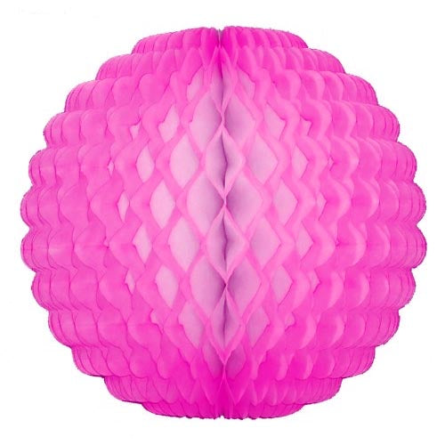 14" Hot Pink Honeycomb Puff