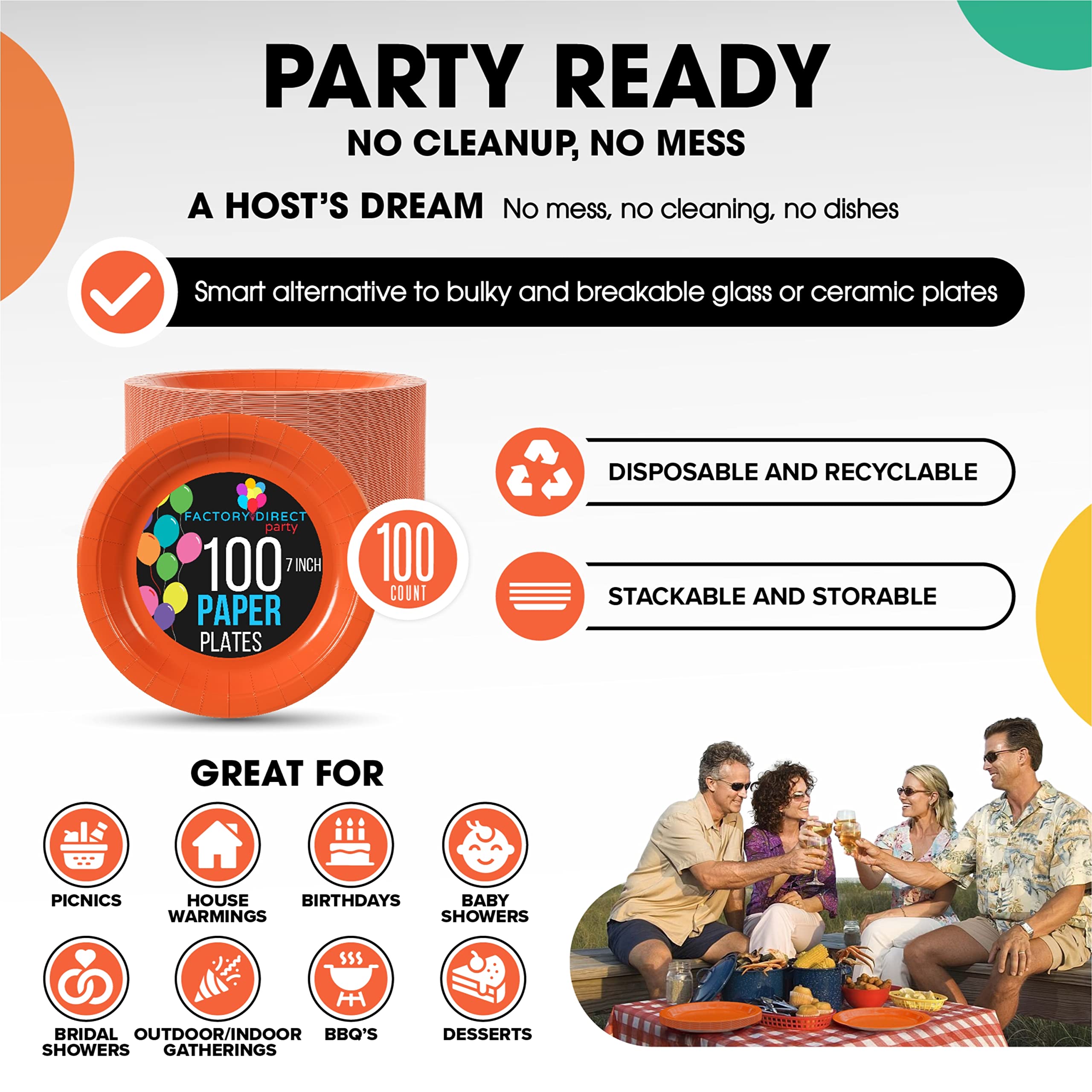 Bulk orange paper cups 100 ct.