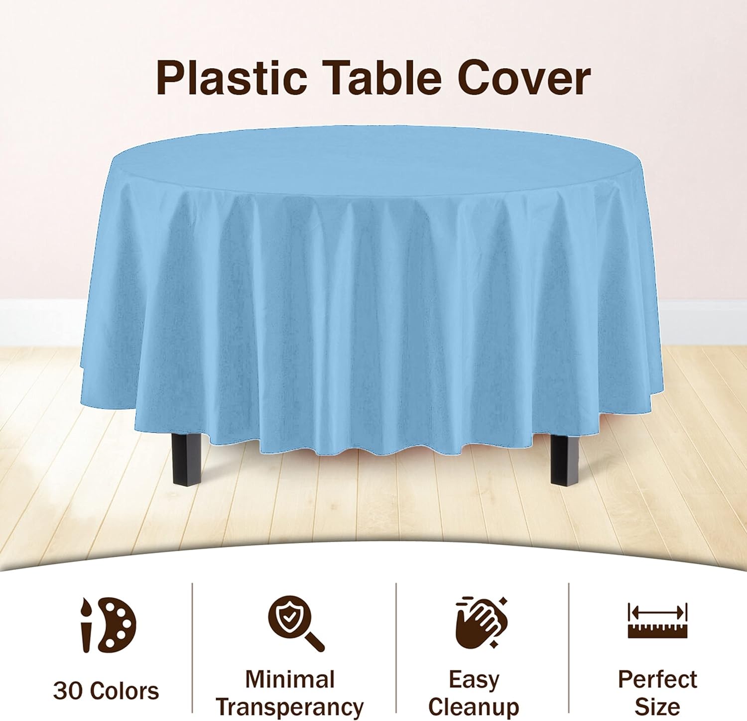 Light Blue Round Tablecloth
