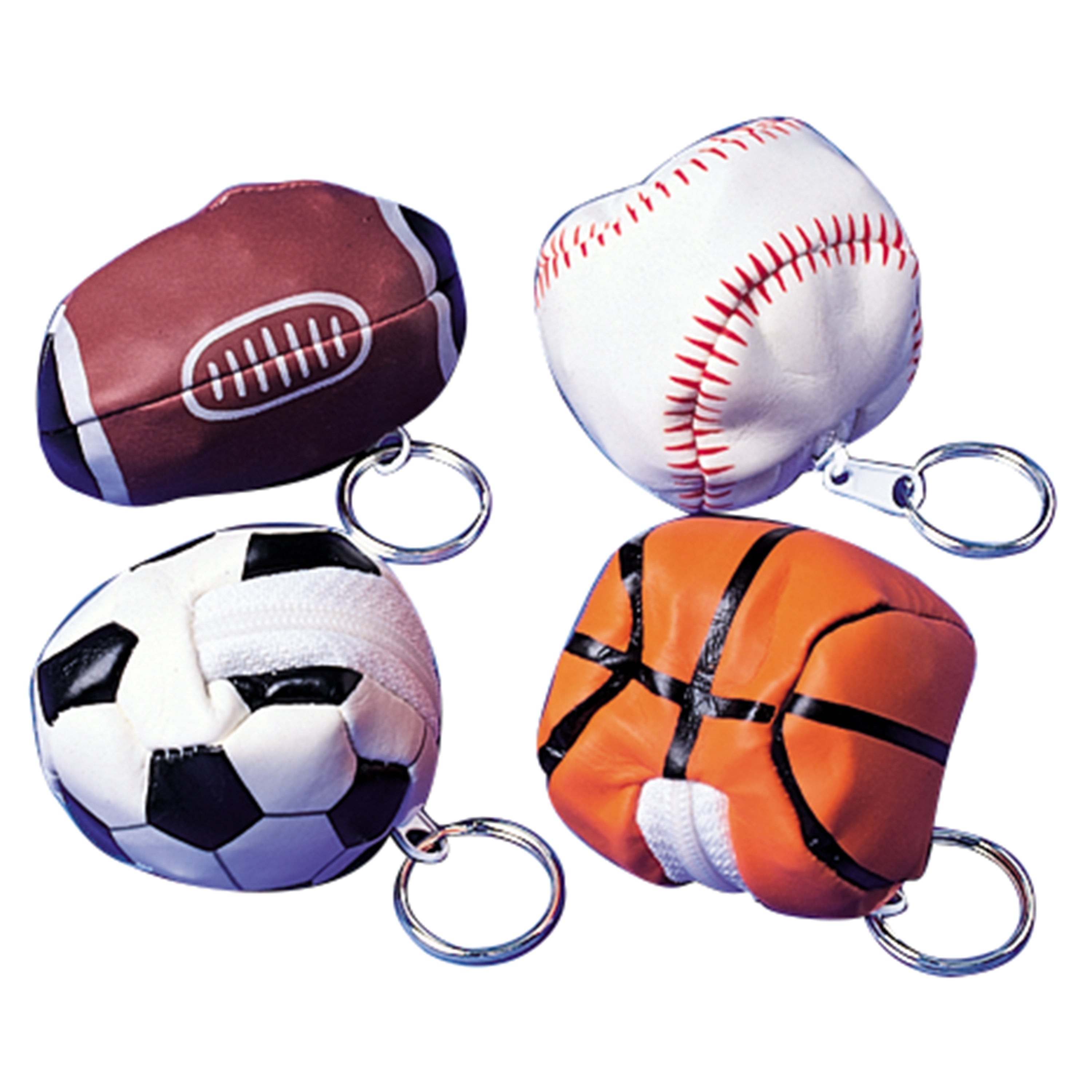 Sports Pouch Keychains - 12 Count