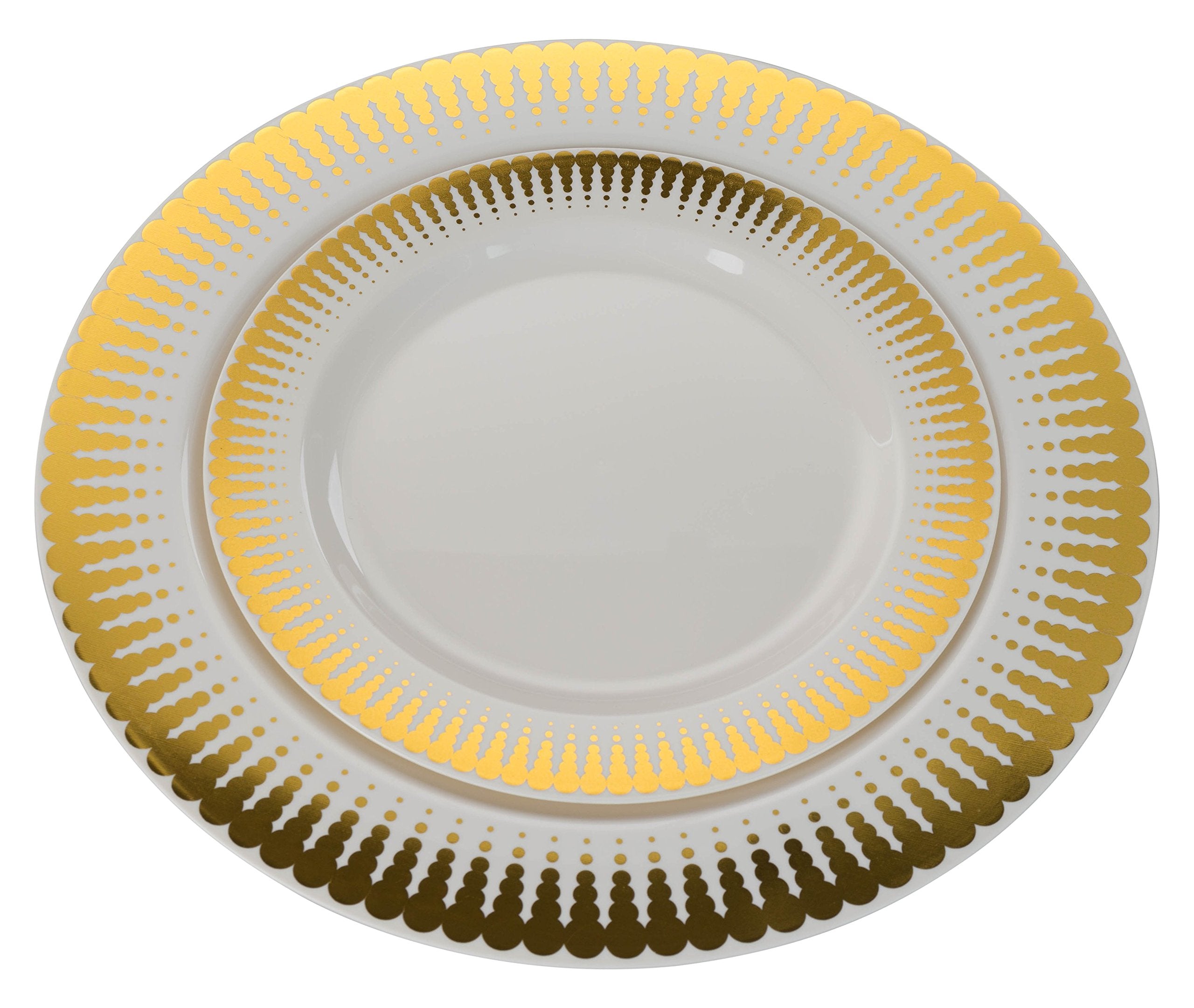 9 Gold Radial Design Plates (10)