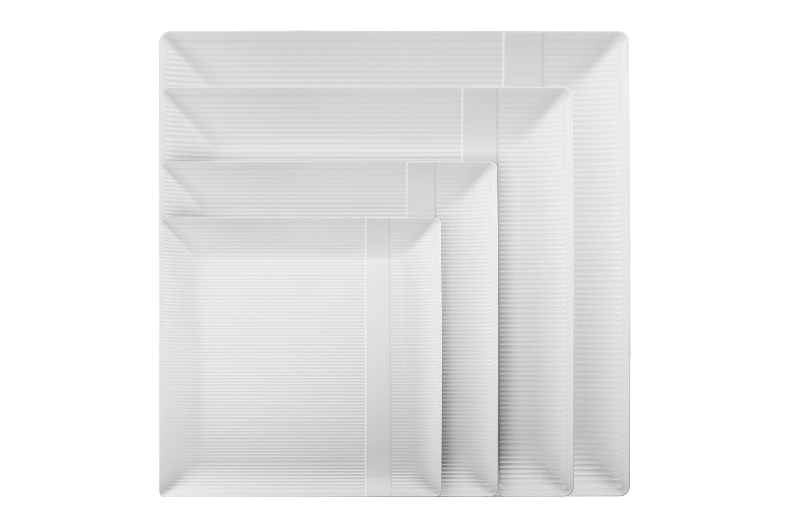 Elegant 9 In. White Zen Design Square Plates - 10 Ct.