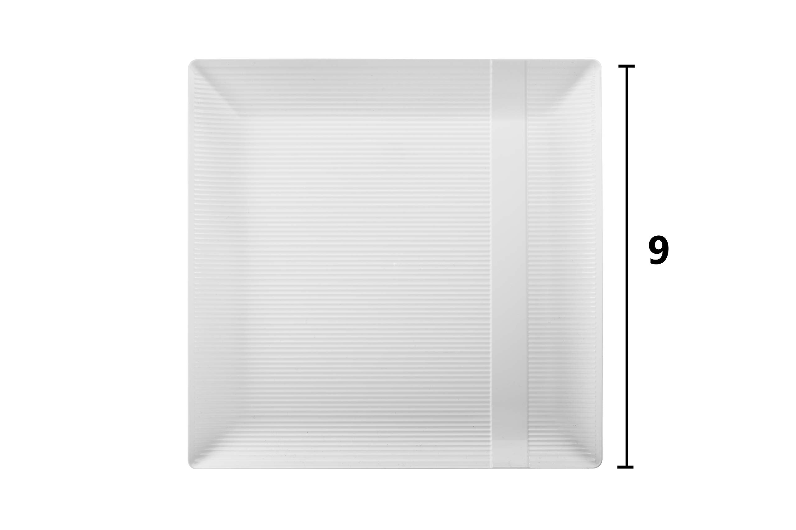 Elegant 9 In. White Zen Design Square Plates - 10 Ct.