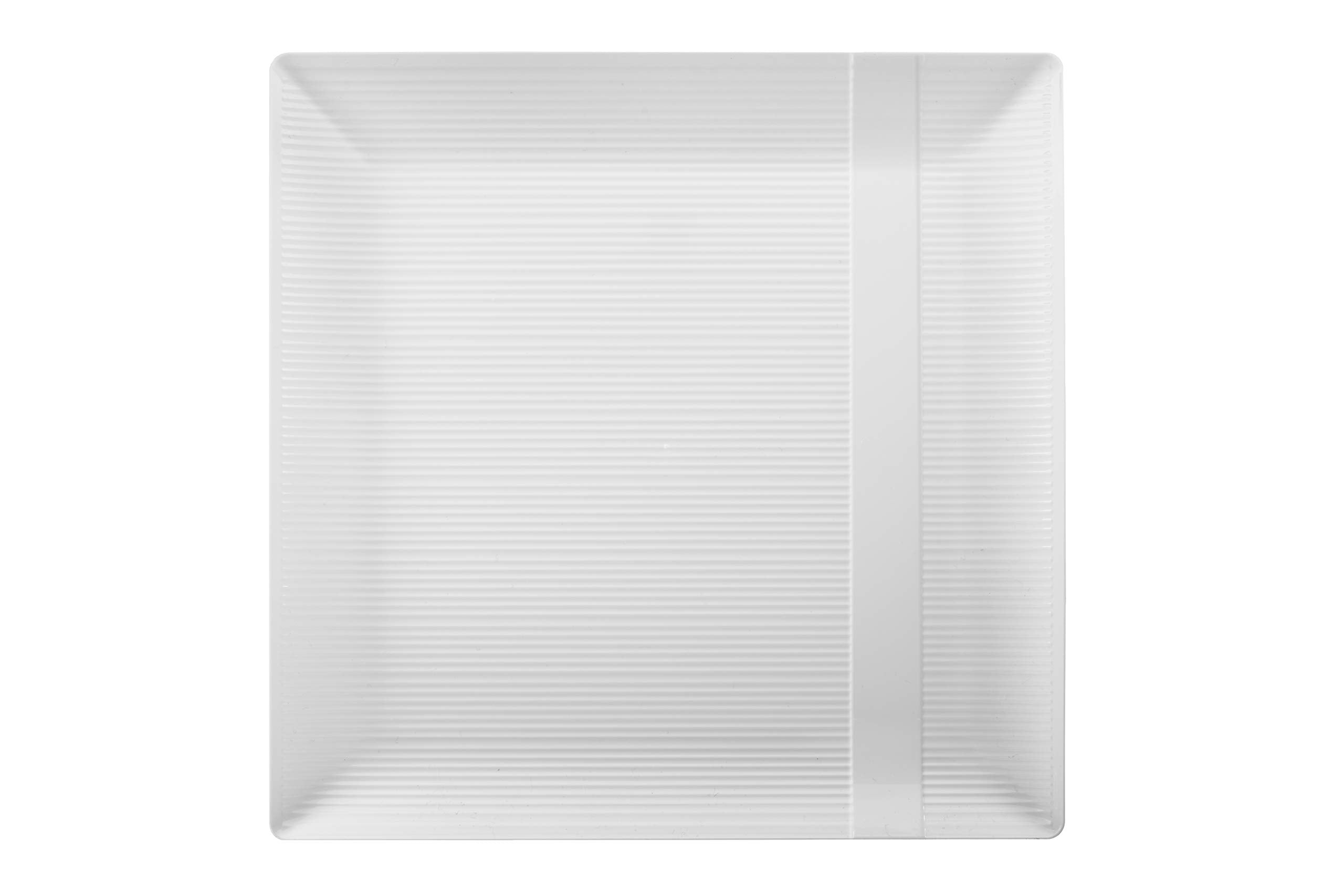 Elegant 9 In. White Zen Design Square Plates - 10 Ct.