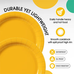 Bulk 9" Yellow Paper Plates - 100 Ct.