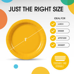 Bulk 9" Yellow Paper Plates - 100 Ct.