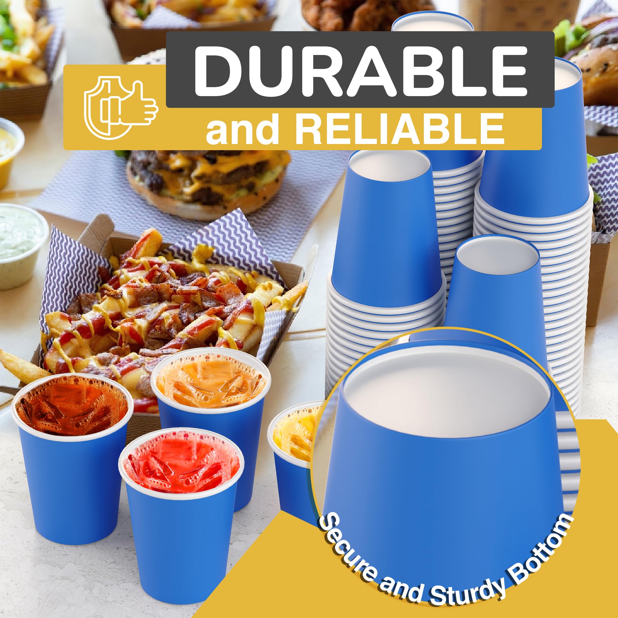 Bulk dark blue paper cups 100 ct.