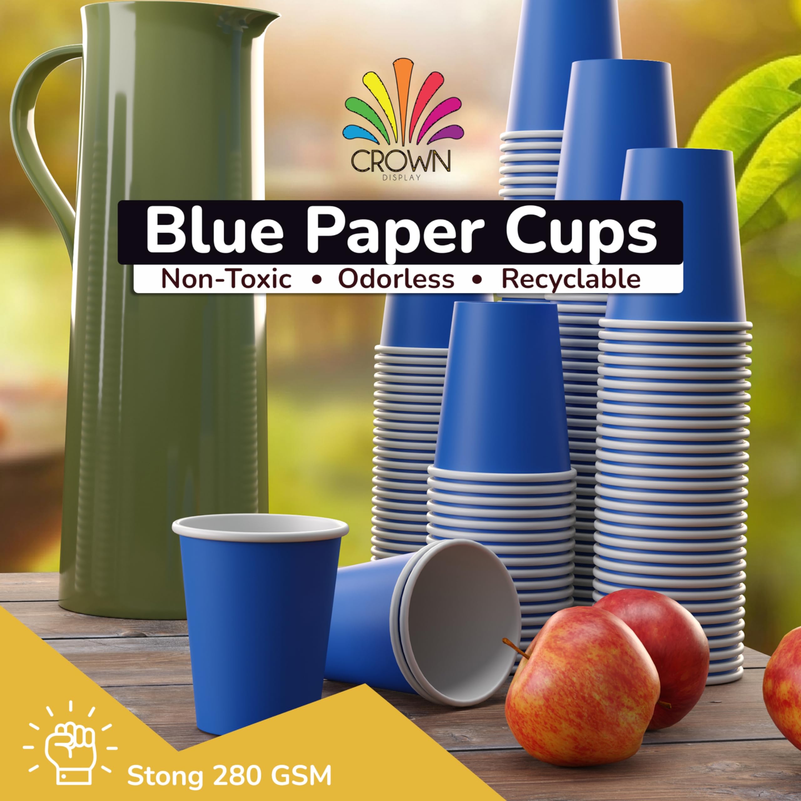 Bulk dark blue paper cups 100 ct.