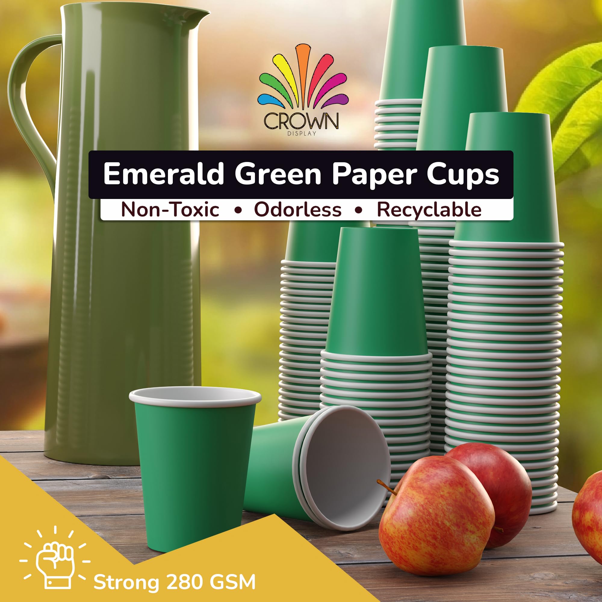 Bulk emerald green paper cups 100 ct.
