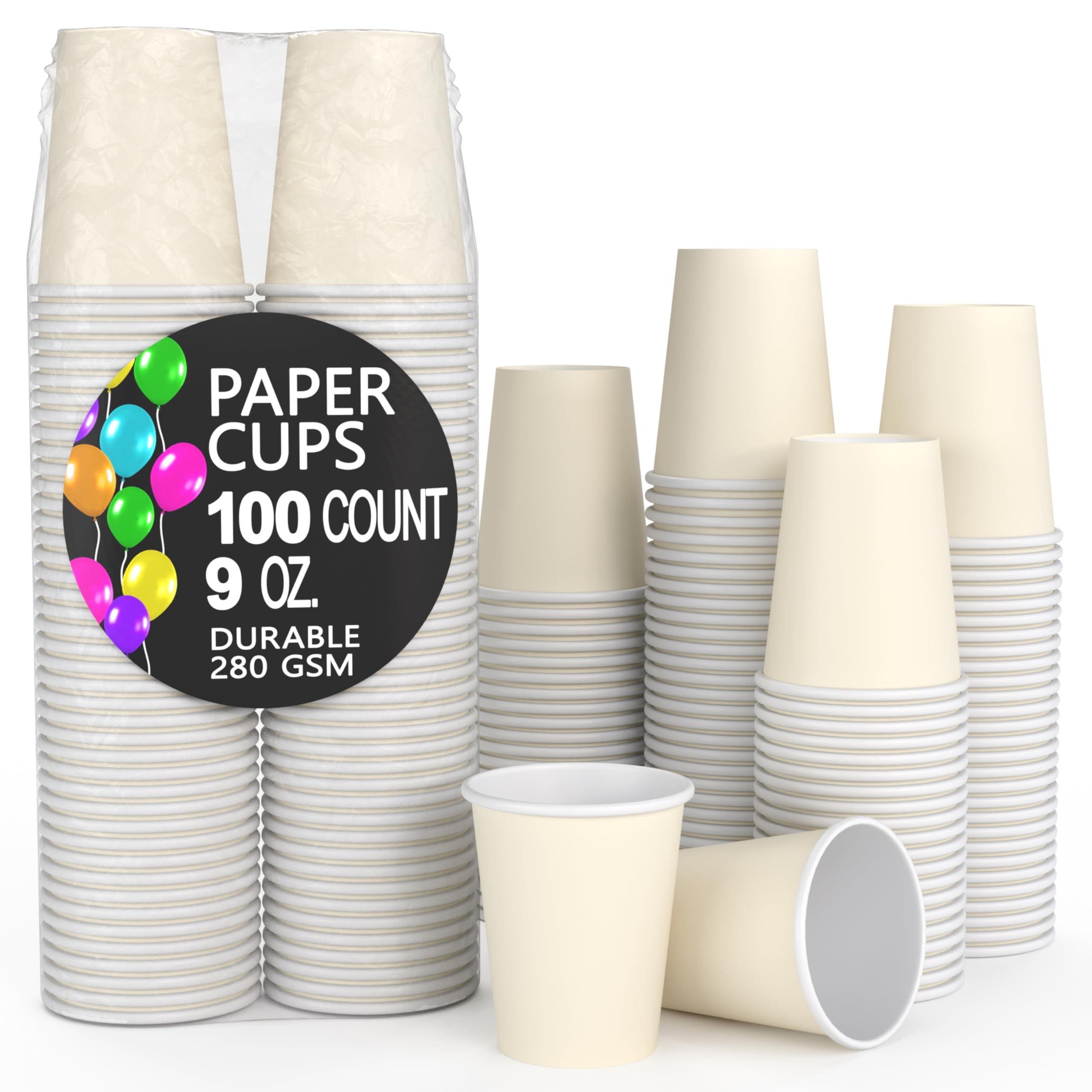 Bulk ivory paper cups 100 ct.