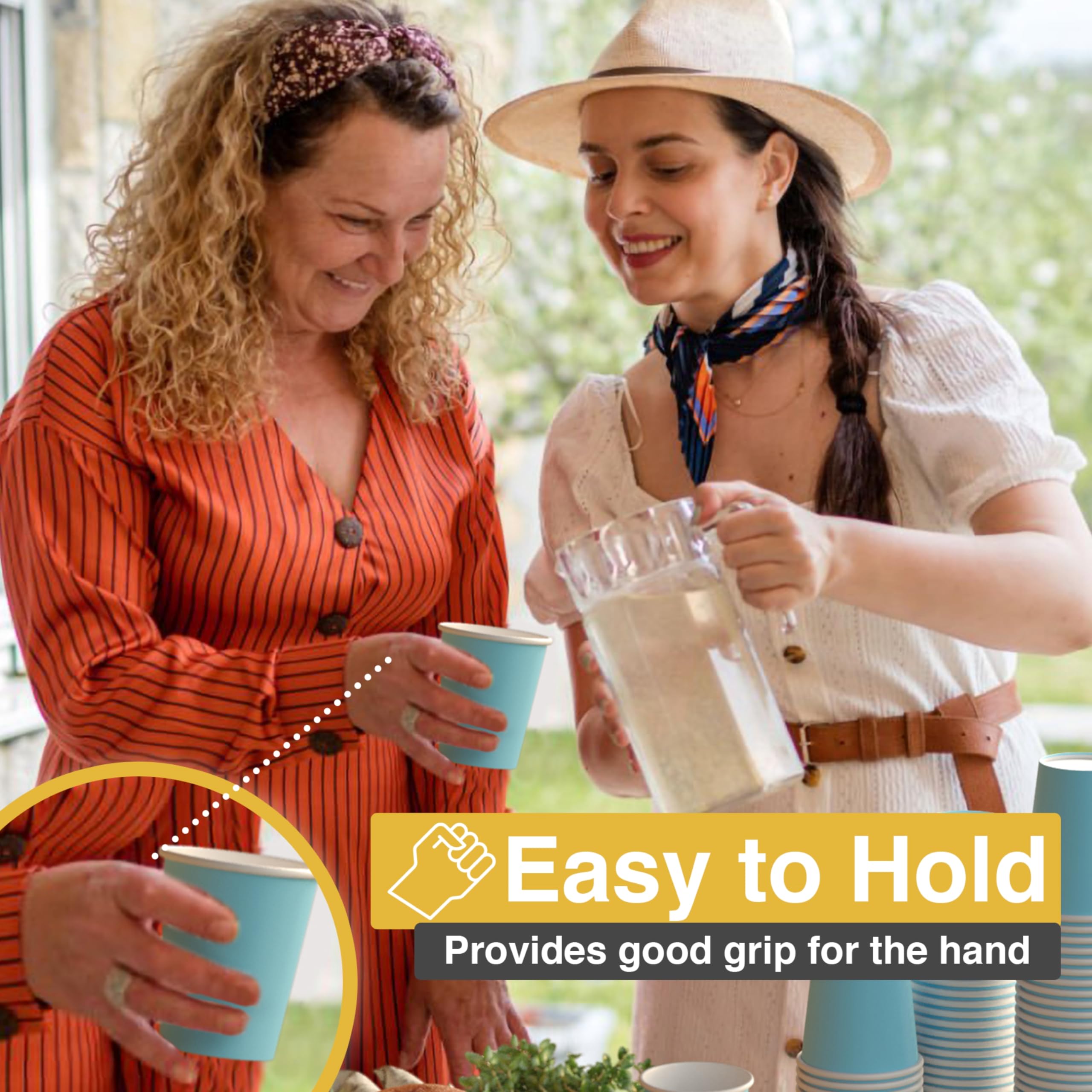 Bulk light blue paper cups 100 ct.