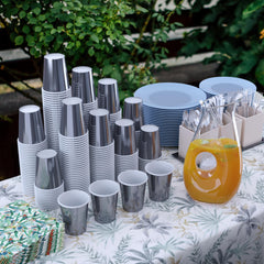 Bulk metallic silver paper cups 100 ct.
