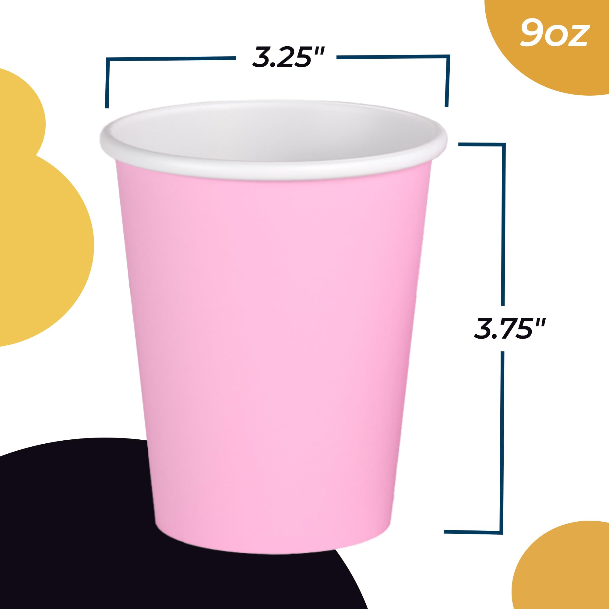Bulk pink paper cups 100 ct.